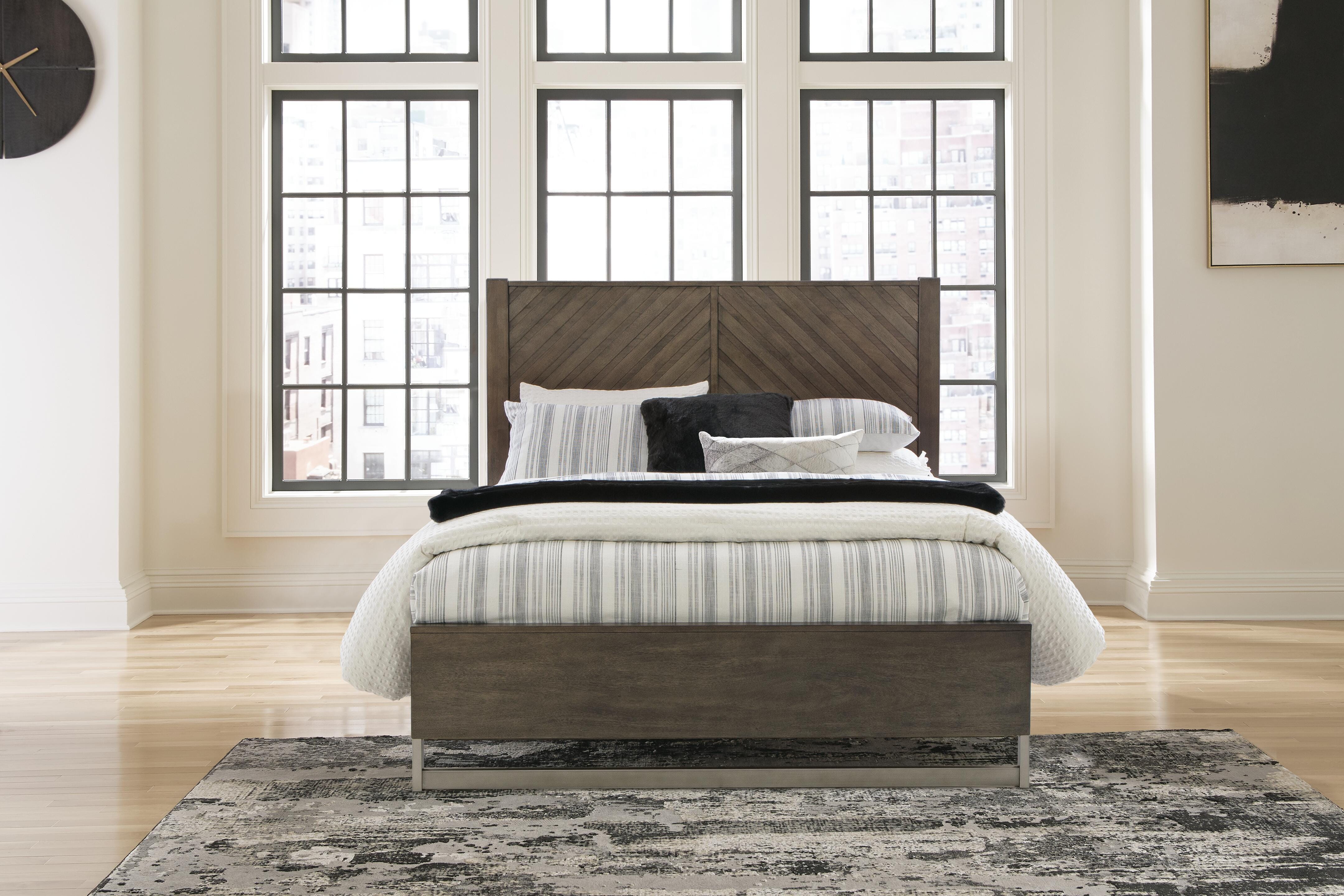 Click here for Arkenton Queen Panel Bed  Grayish Brown prices