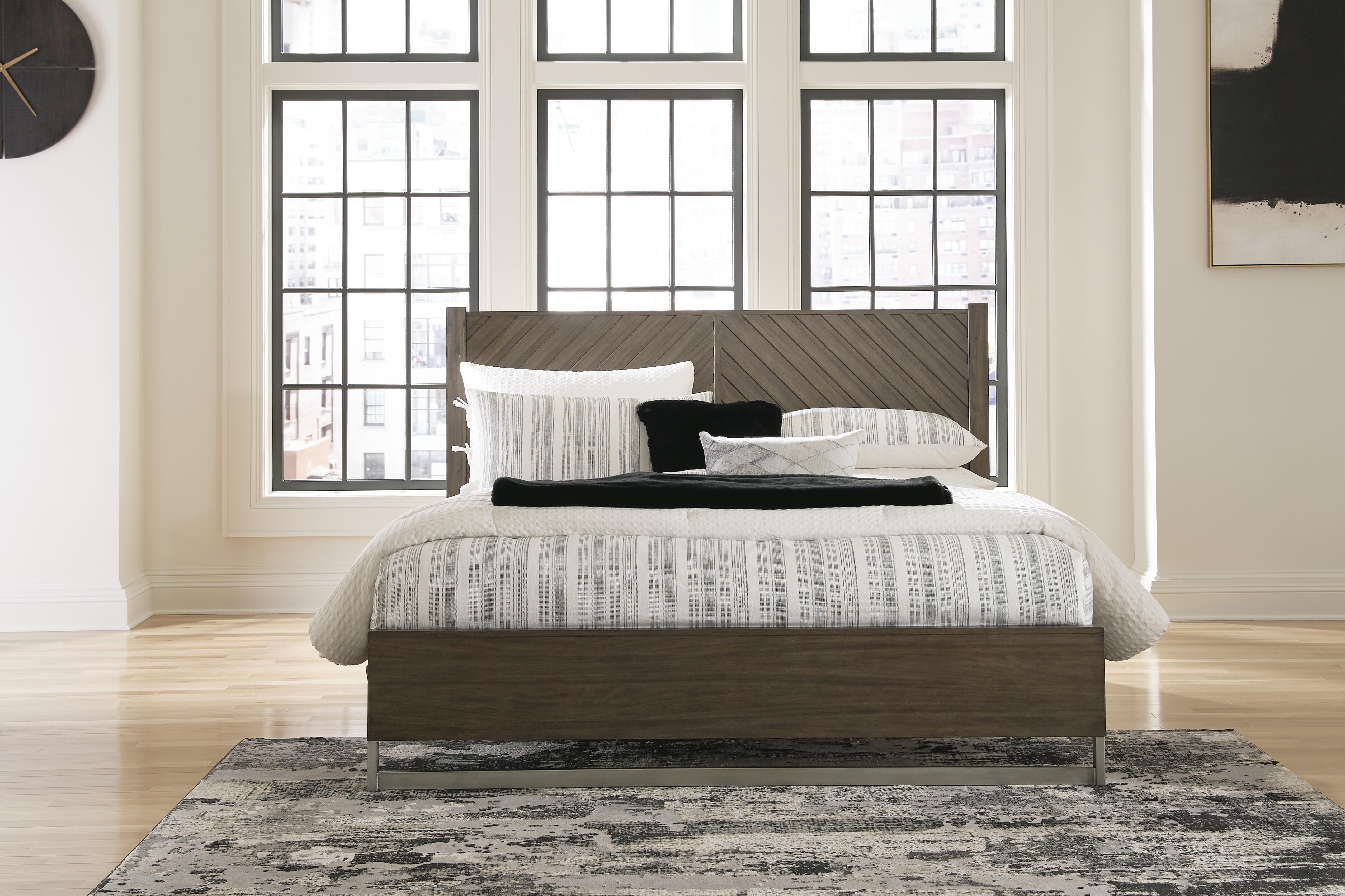 Click here for Arkenton California King Panel Bed  Grayish Brown prices