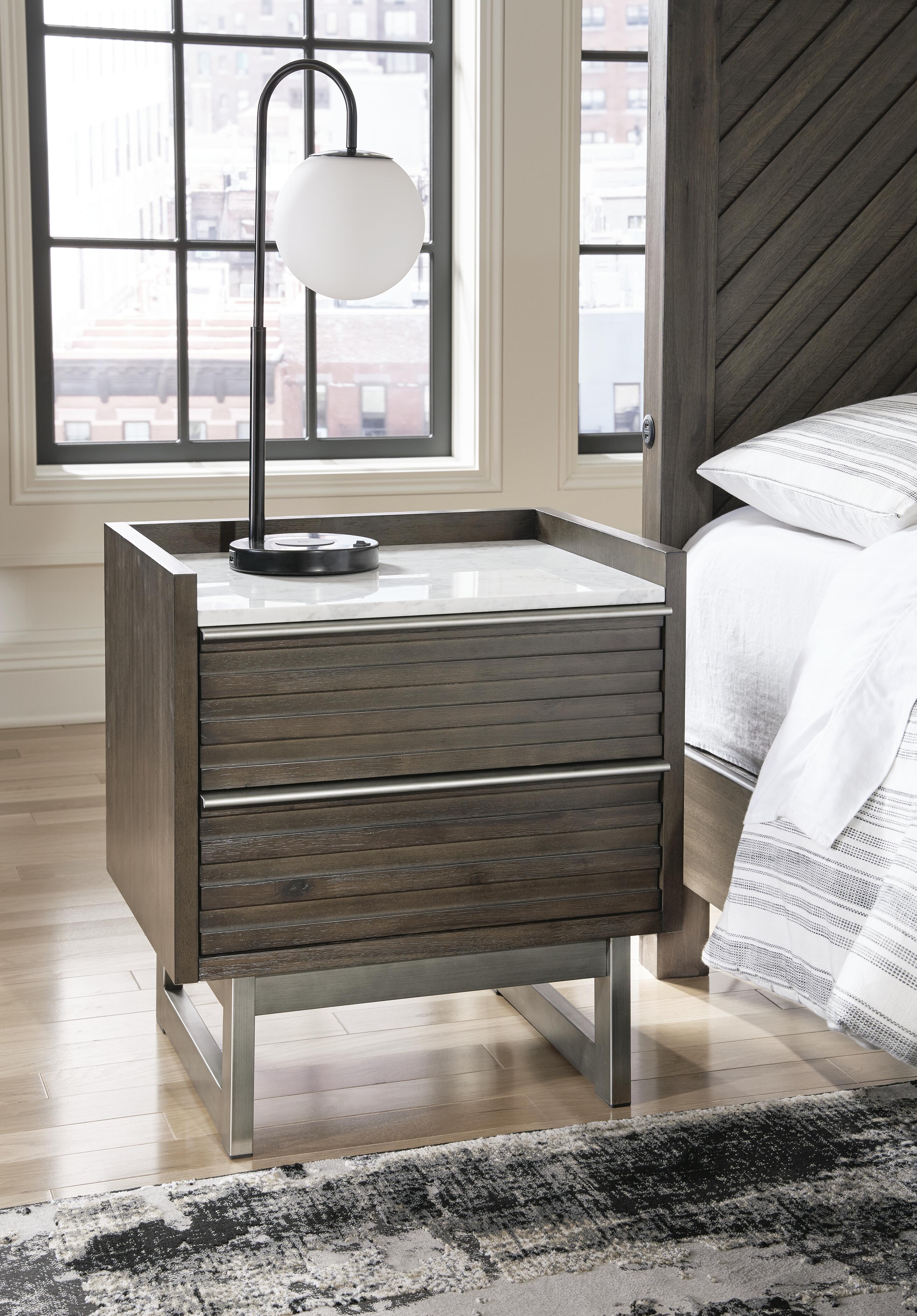 Click here for Arkenton 23 2 Drawer Nightstand  Grayish Brown/Whi... prices