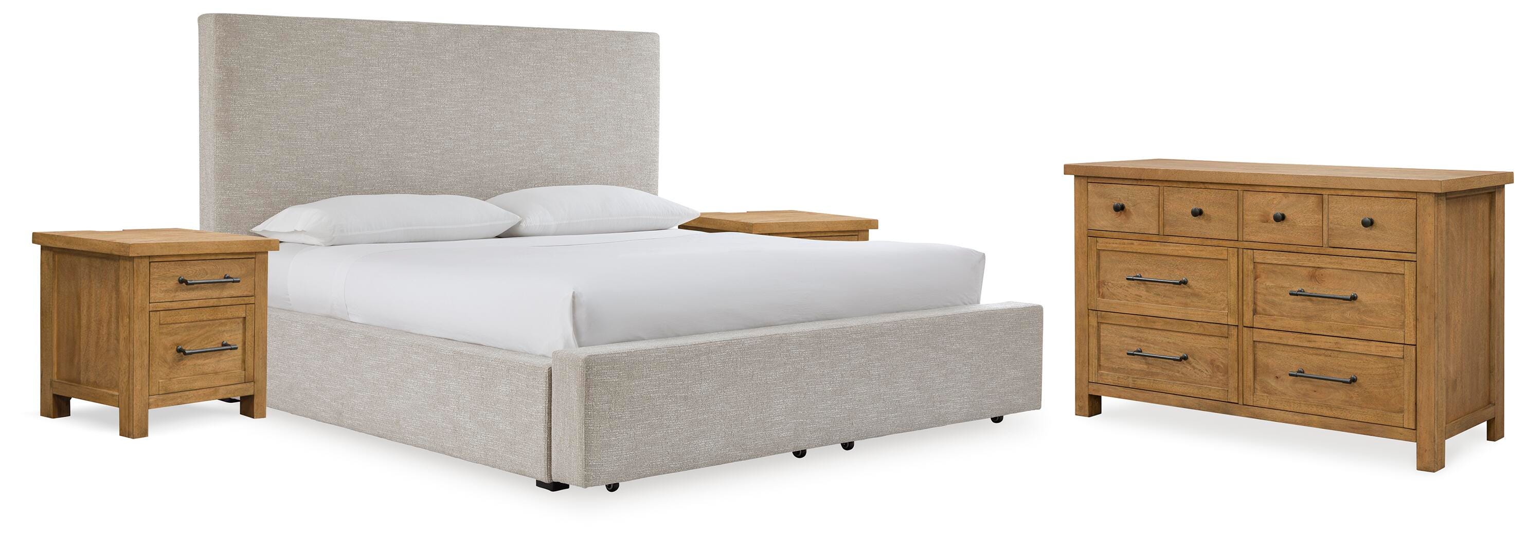 Click here for Kristiland King Upholstered Storage Bed with Dress... prices