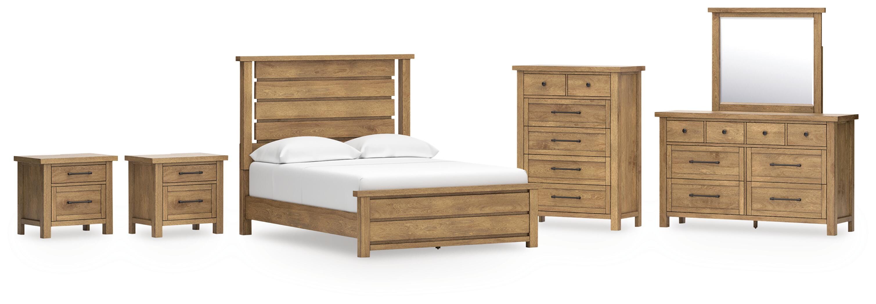 Click here for Kristiland Queen Panel Bed with Mirrored Dresser... prices