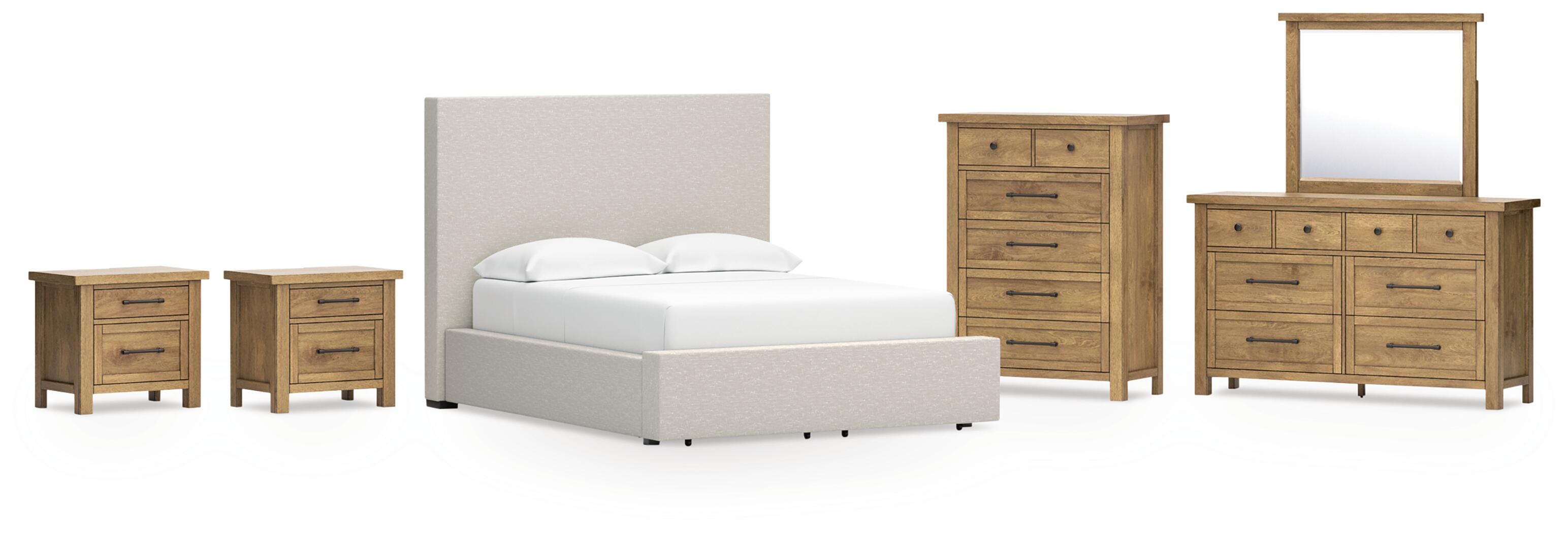 Click here for Kristiland Queen Upholstered Storage Bed with Mirr... prices