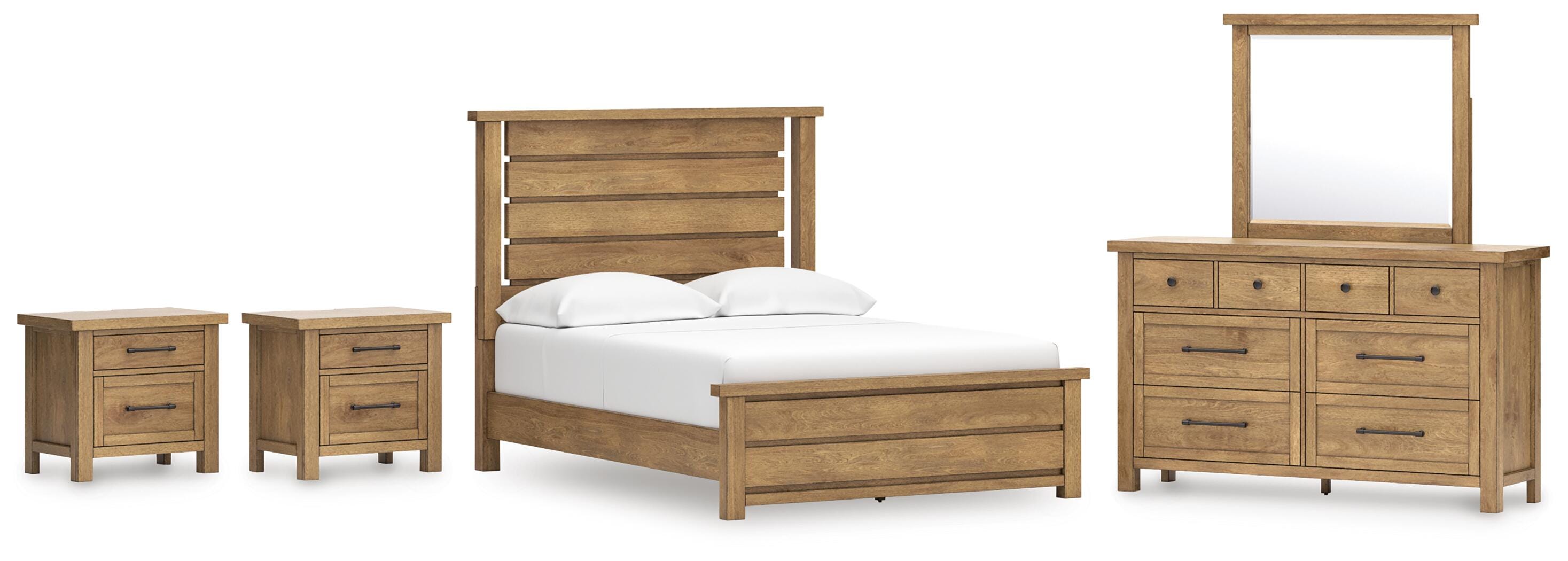 Click here for Kristiland Queen Panel Bed with Mirrored Dresser a... prices