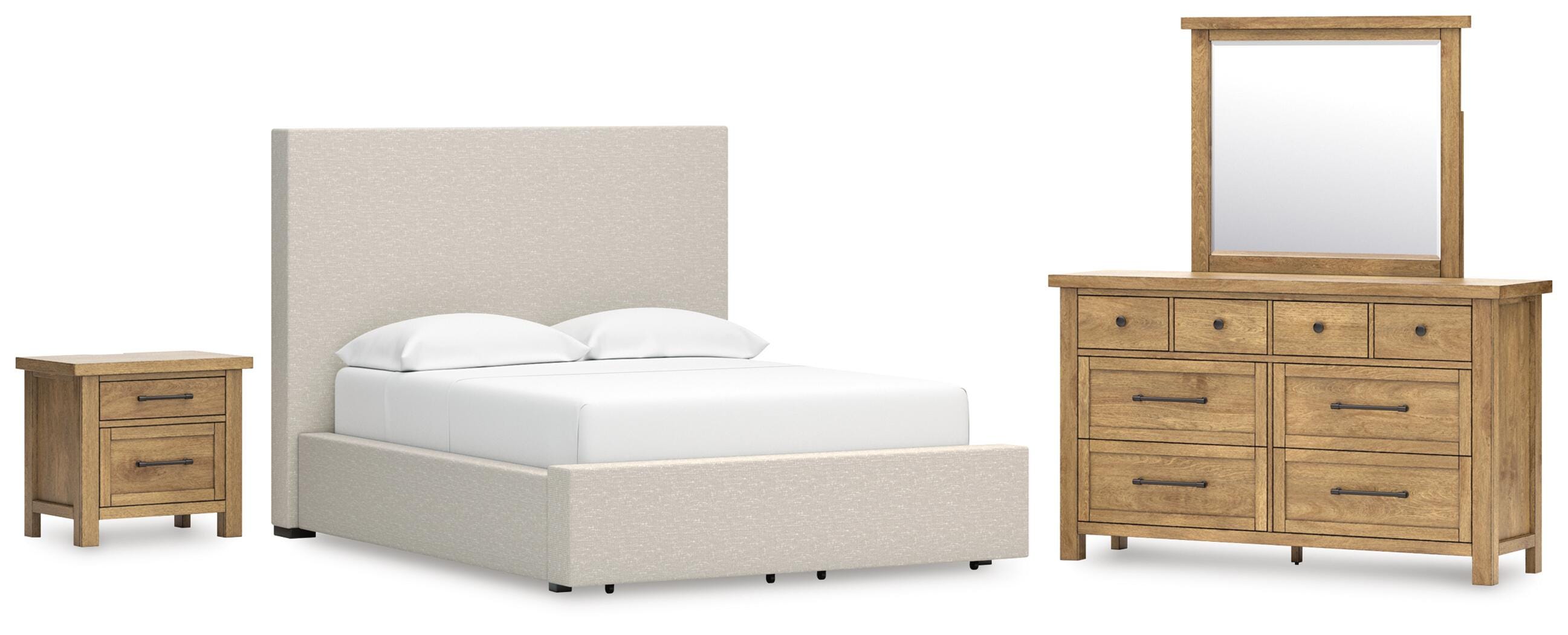 Click here for Kristiland Queen Upholstered Storage Bed with Mirr... prices