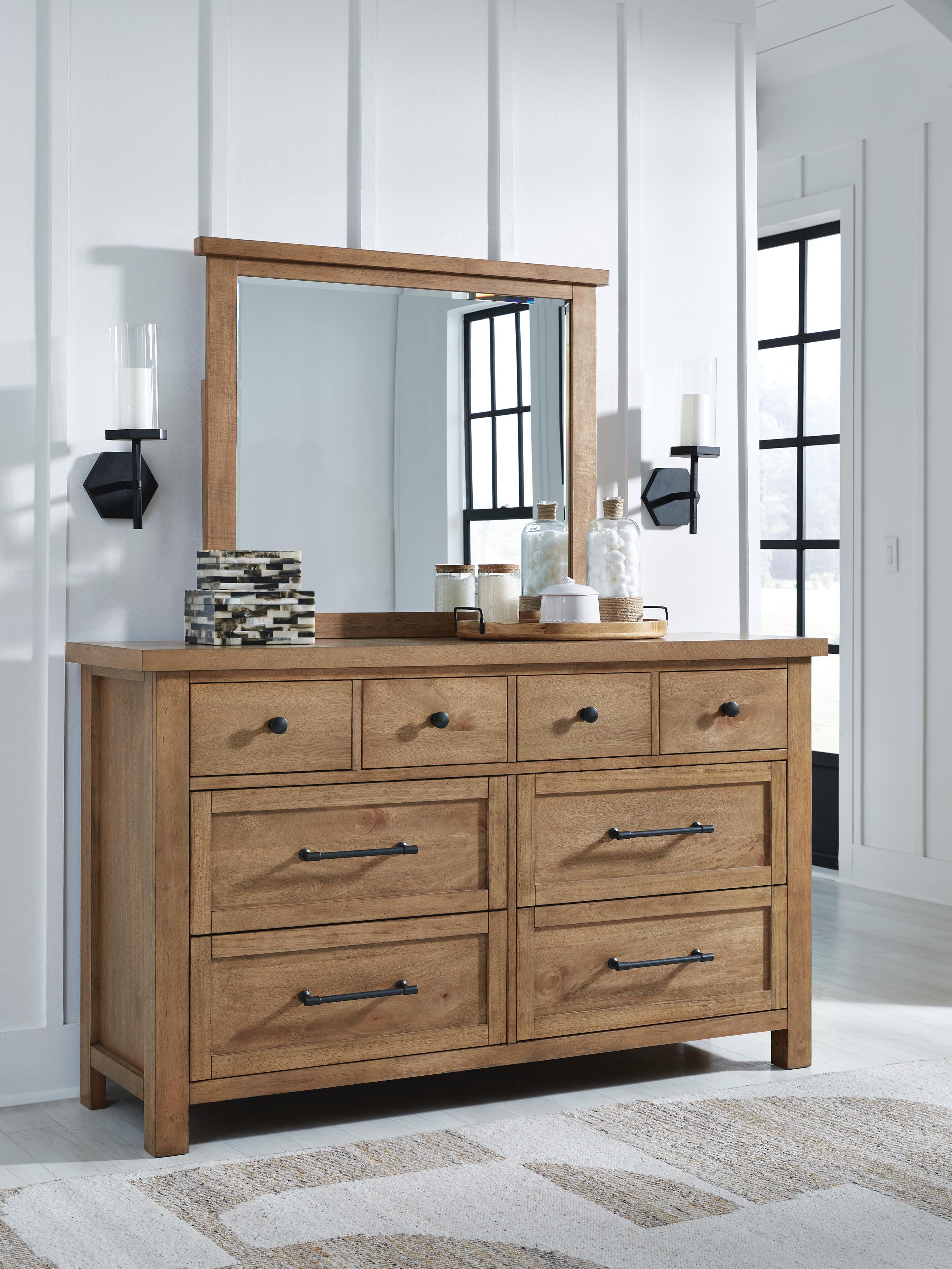 Click here for Kristiland 8 Drawer Dresser and Mirror  Light Brow... prices