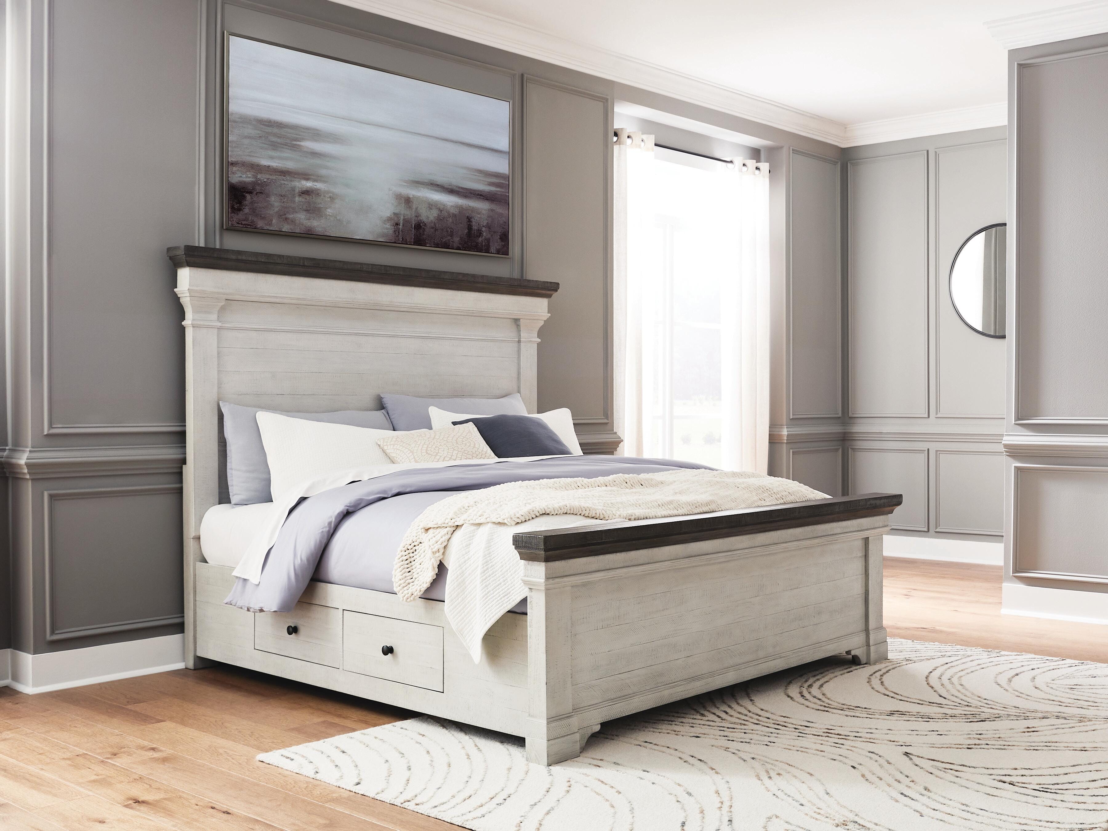Click here for Havalance Queen Panel Storage Bed  White/Gray prices