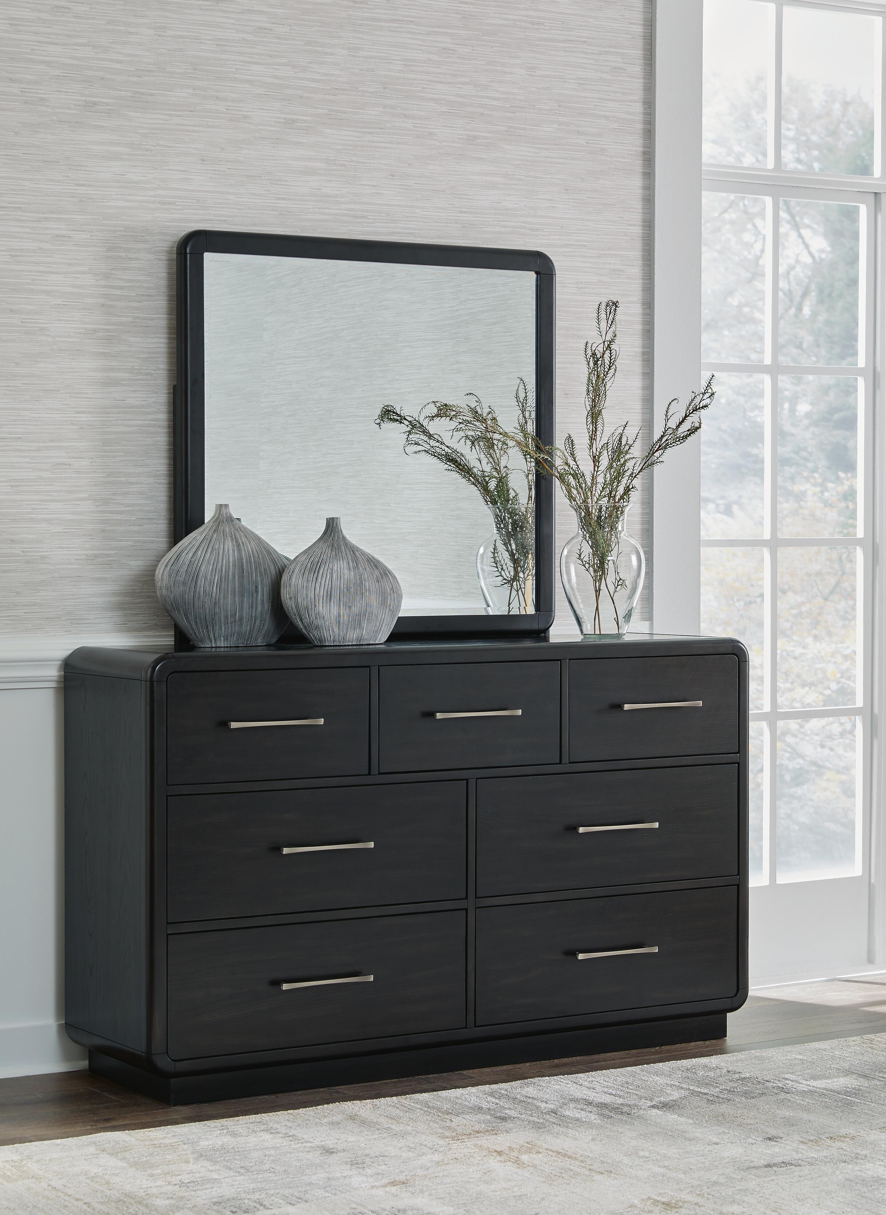 Click here for Rowanbeck 7 Drawer Dresser and Mirror  Black prices