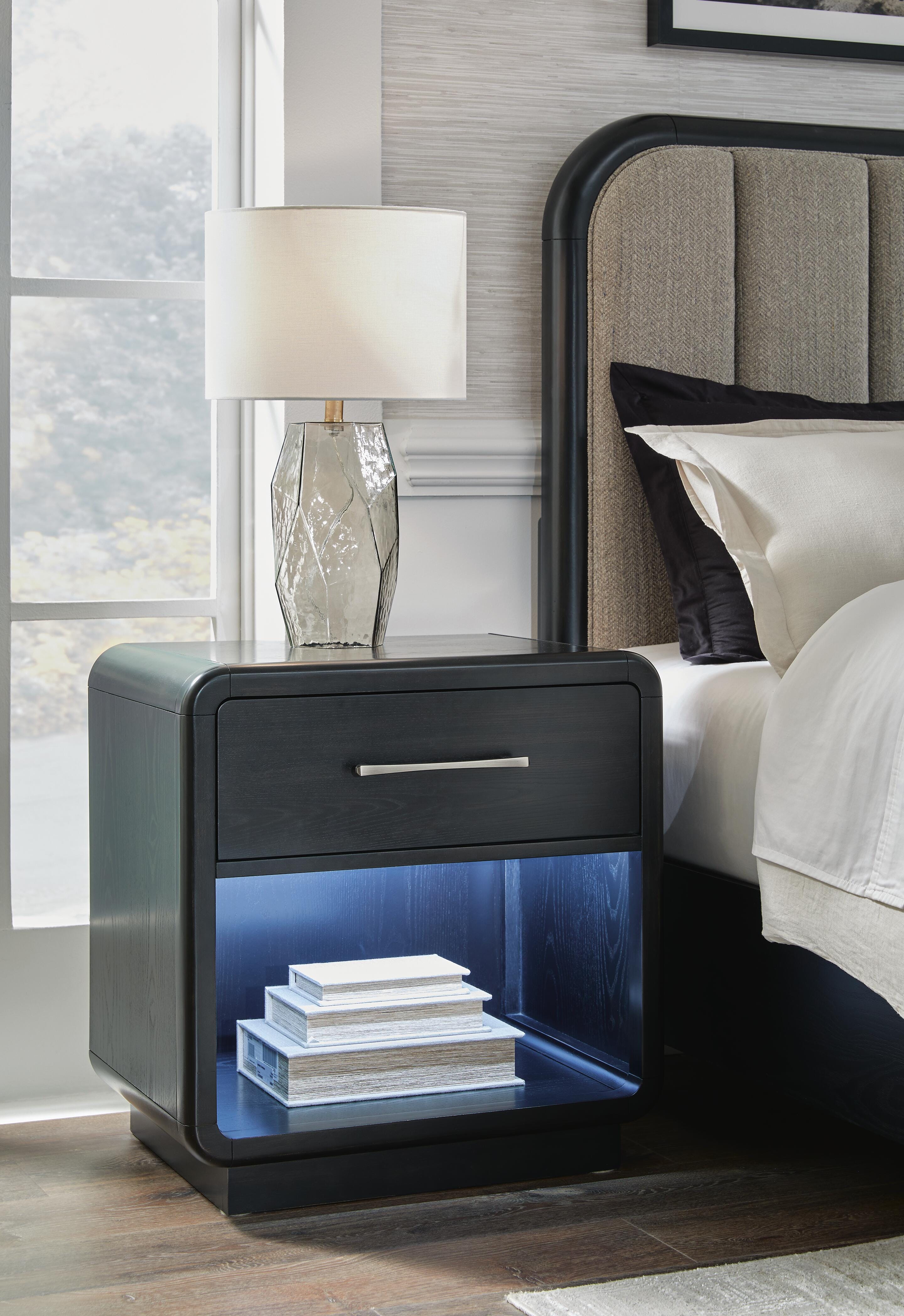 Click here for Rowanbeck 26 1 Drawer Charging Nightstand  Black prices