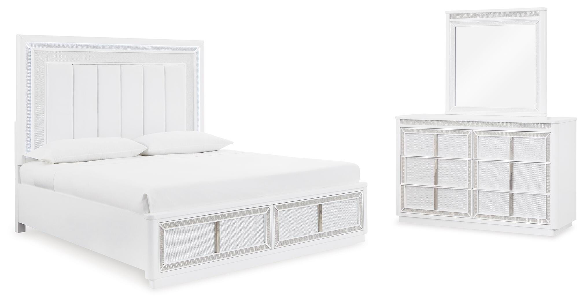 Click here for Chalanna Queen Upholstered Storage Bed with Mirror... prices