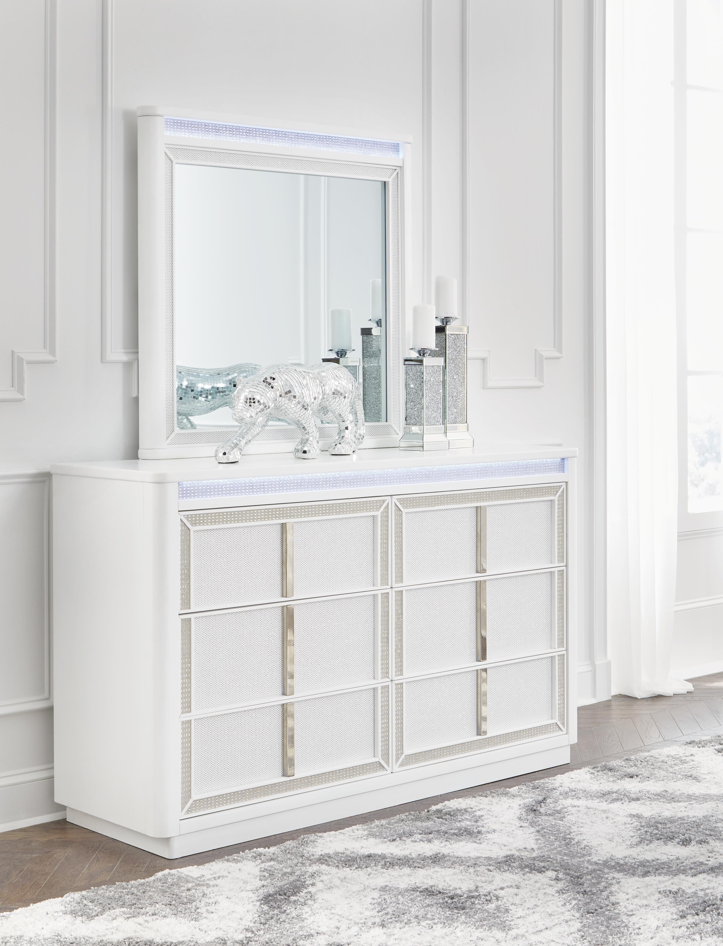 Click here for Chalanna 6 Drawer Dresser and Mirror  White prices