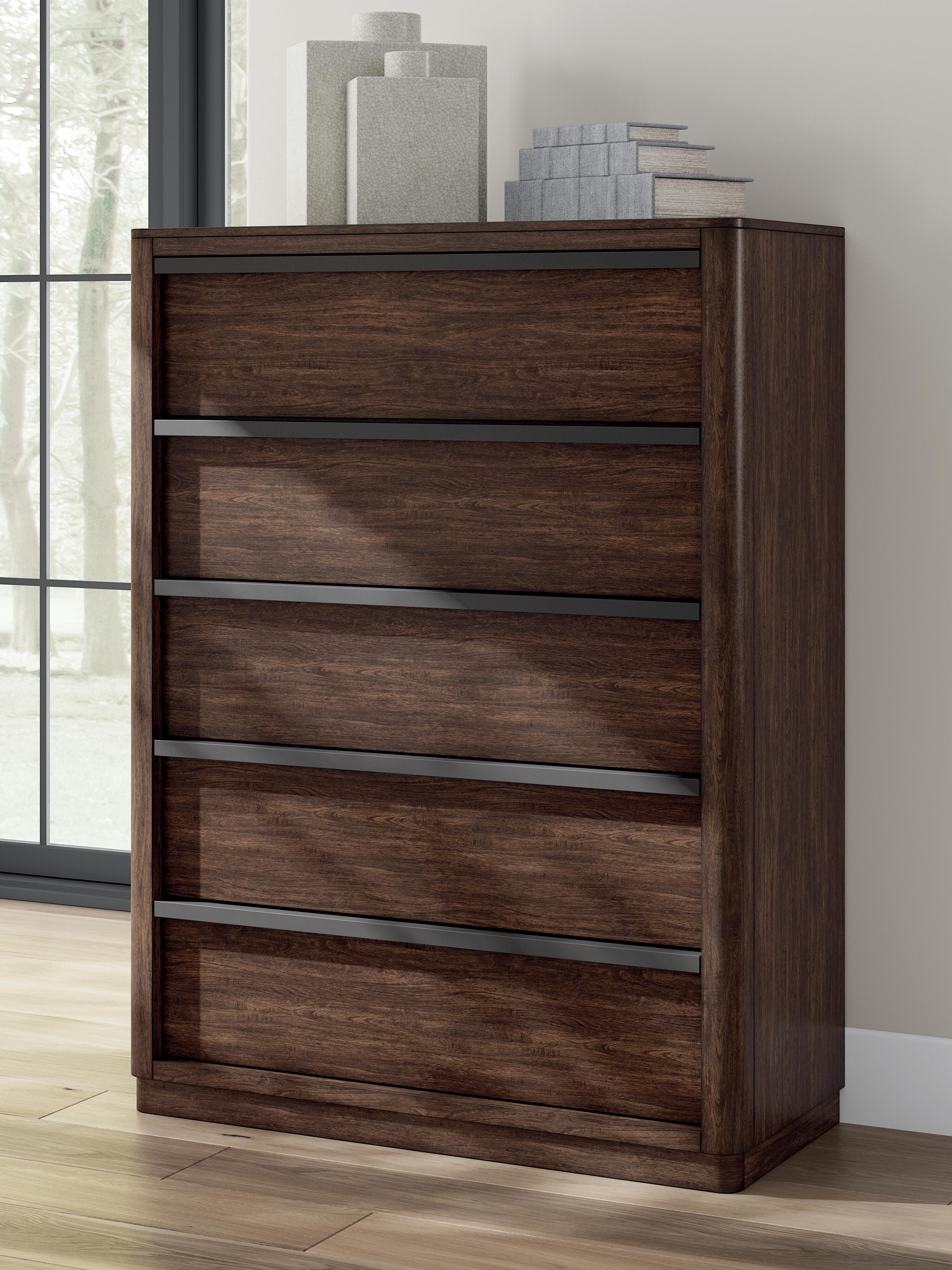 Click here for Kendamor 5 Drawer Chest of Drawers  Dark Brown prices