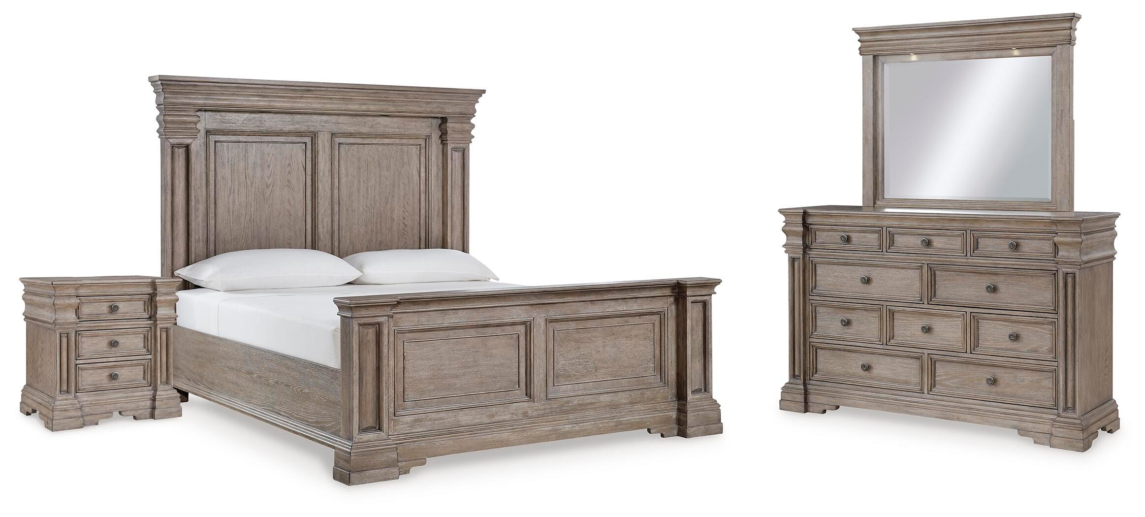Click here for Blairhurst King Panel Bed with Mirrored Dresser an... prices