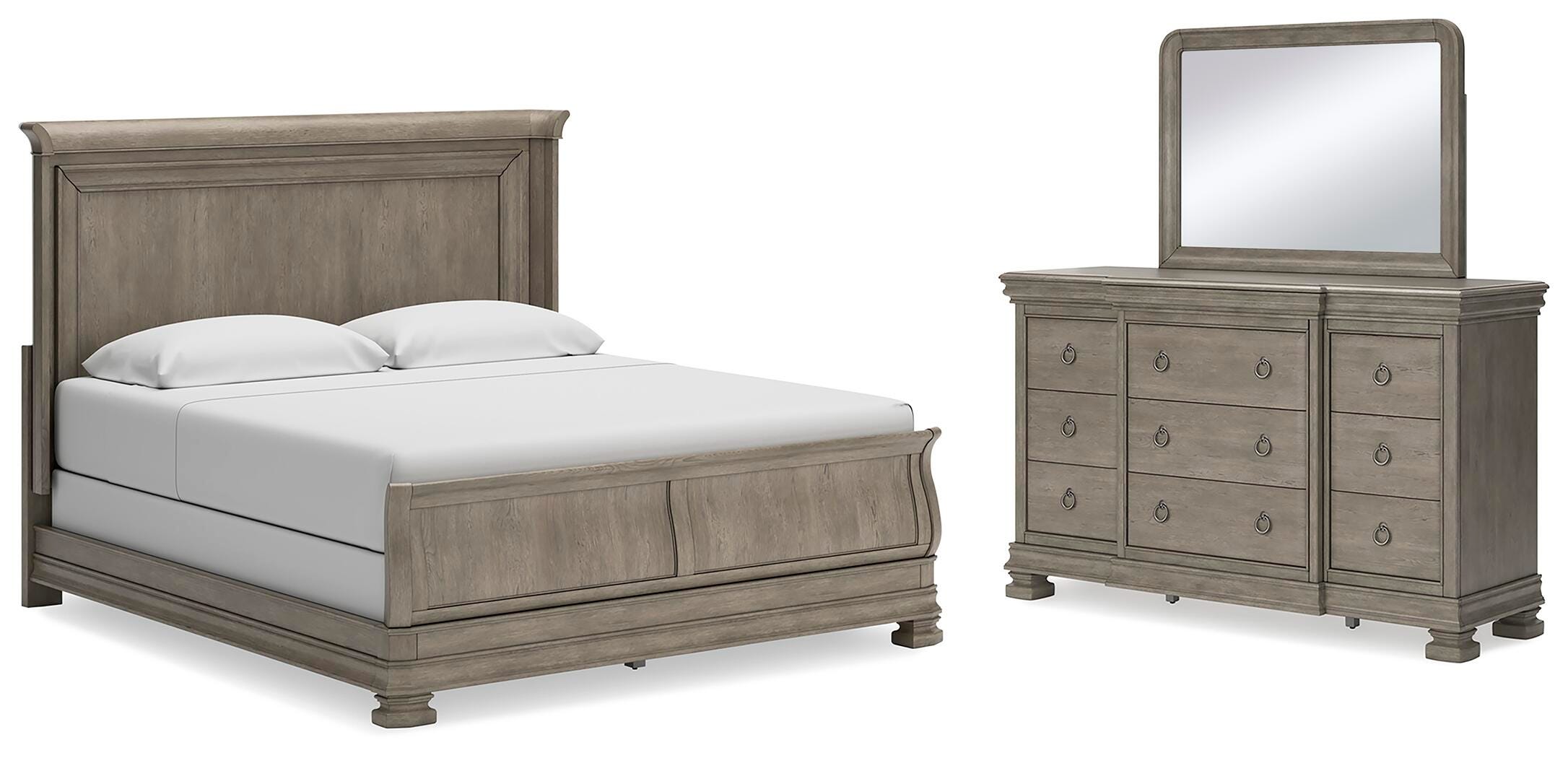 Click here for Lexorne California King Sleigh Bed with Mirrored D... prices