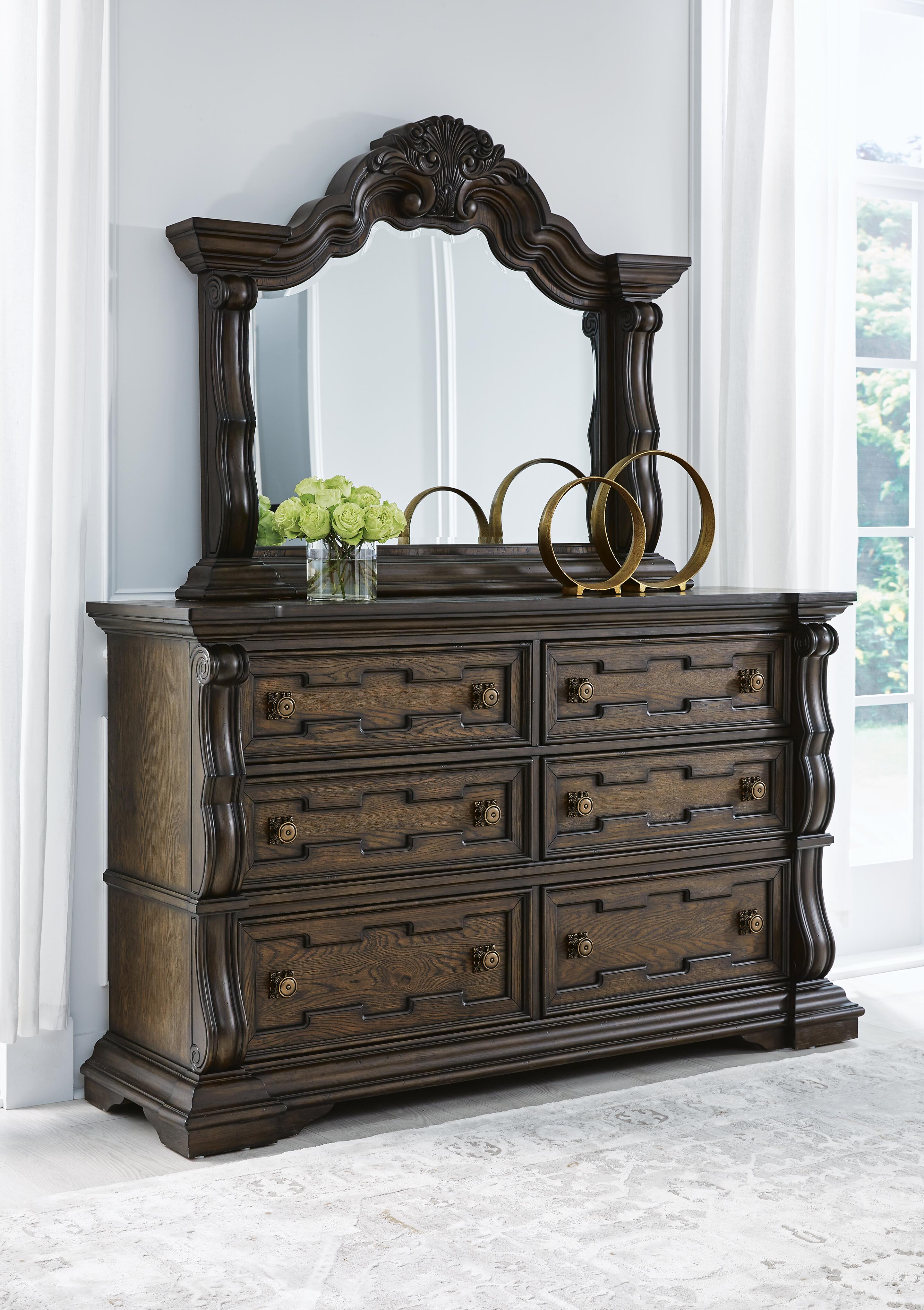 Click here for Maylee 6 Drawer Dresser and Mirror  Dark Brown prices