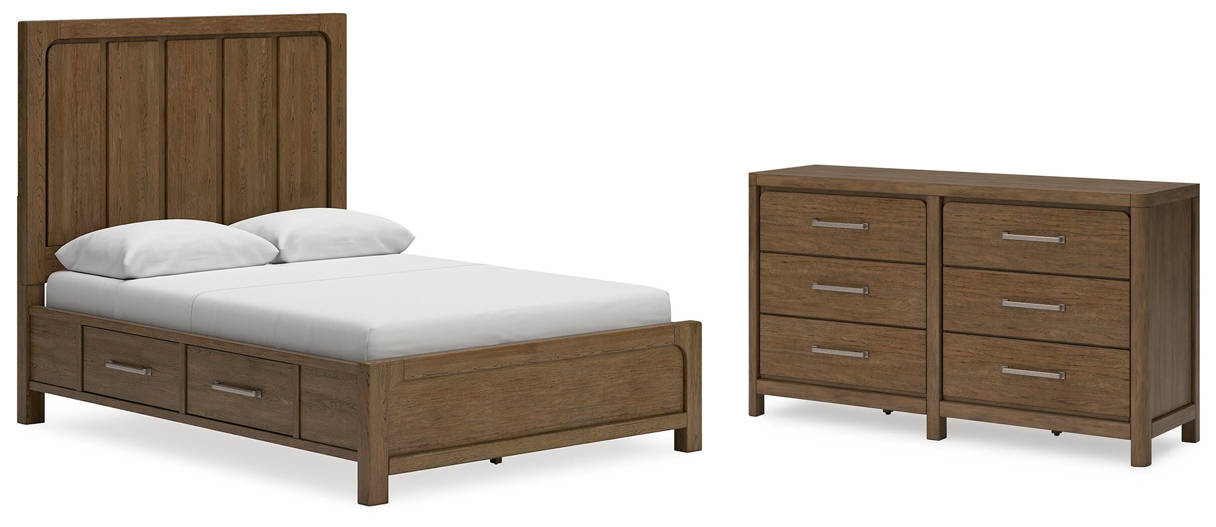 Click here for Cabalynn Queen Panel Bed with Dresser  Light Brown prices