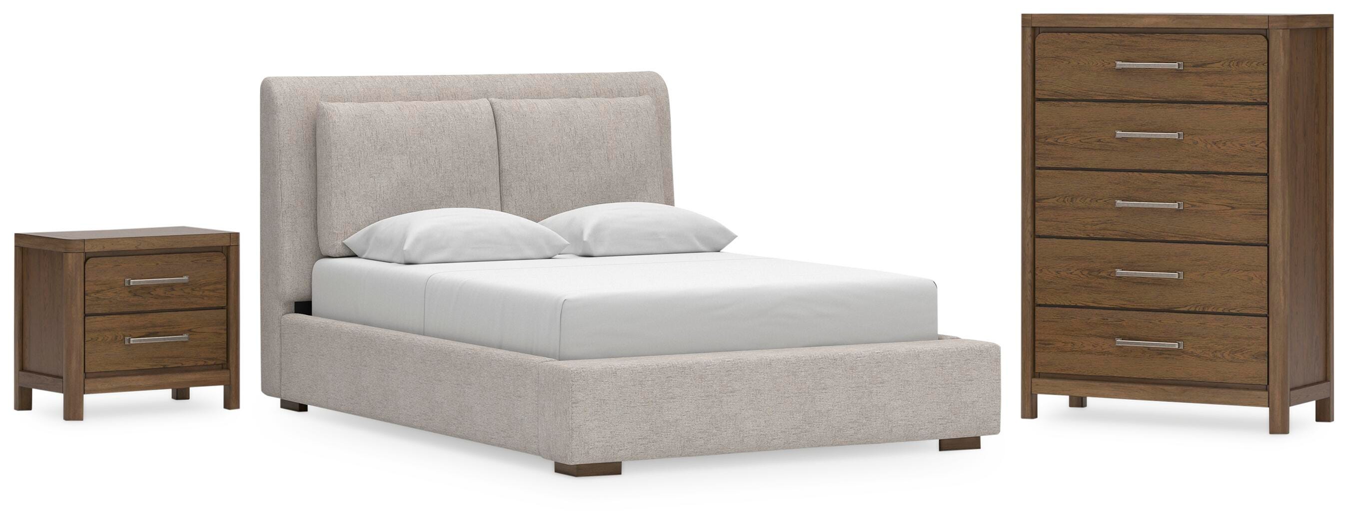 Click here for Cabalynn Queen Upholstered Bed with Chest and Nigh... prices