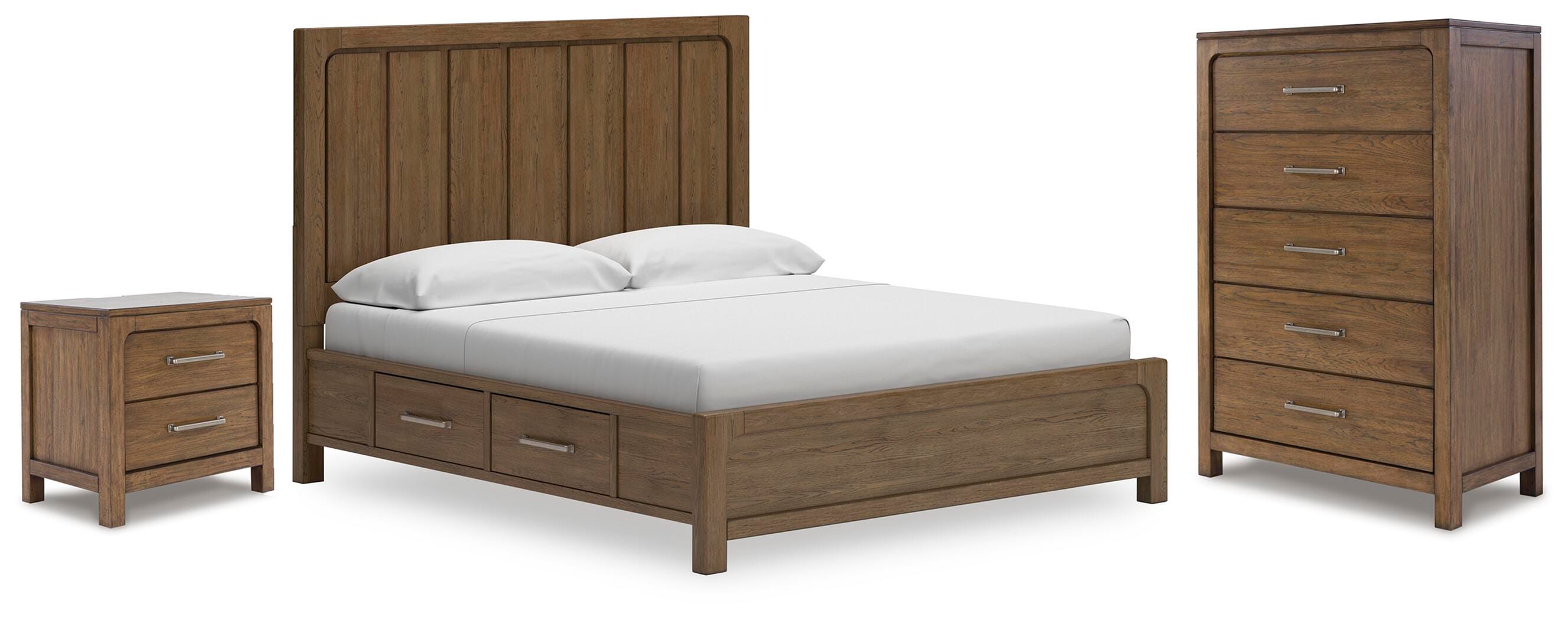 Click here for Cabalynn King Panel Bed with Chest and Nightstand... prices