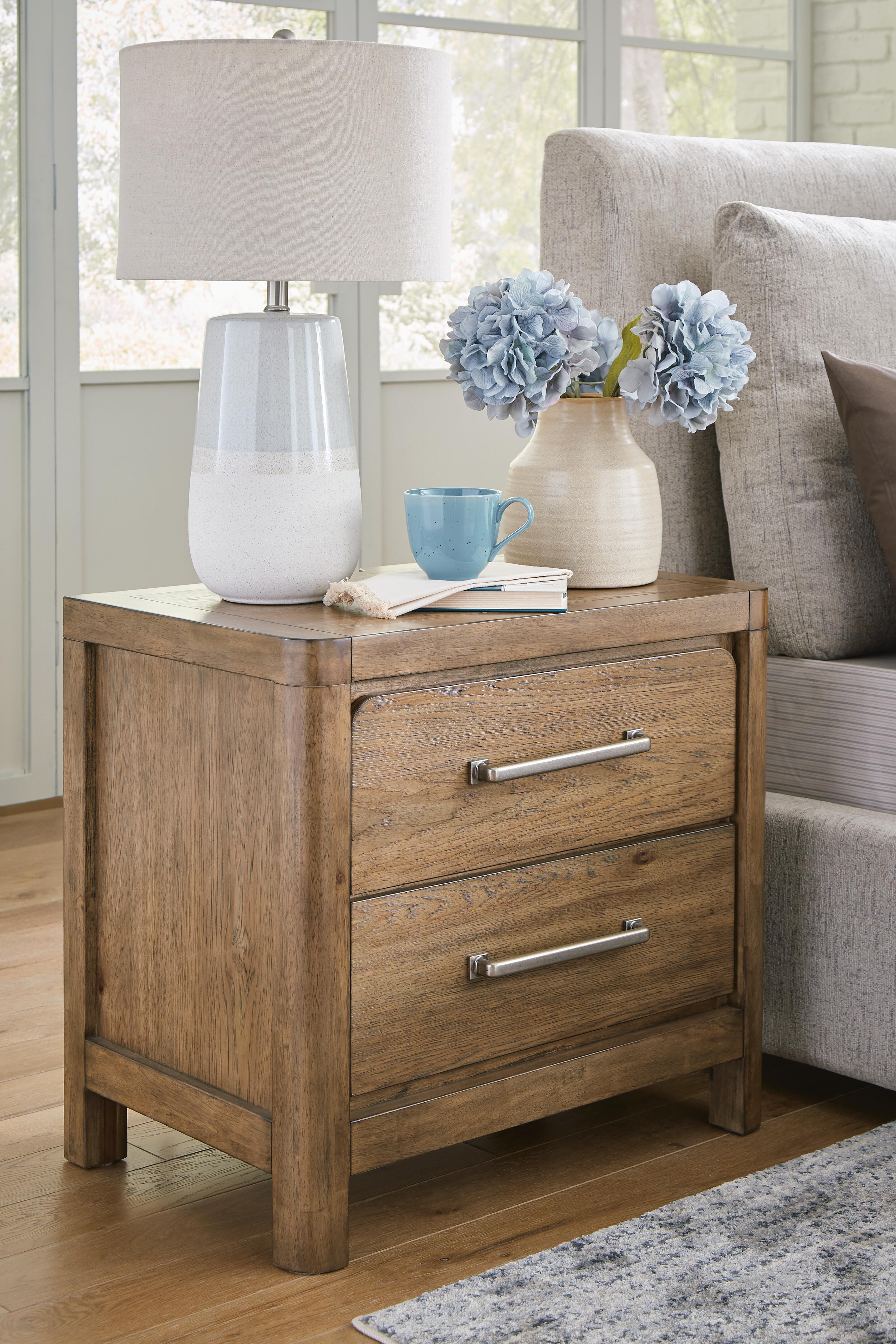 Click here for Cabalynn 29 2 Drawer Charging Nightstand  Light Br... prices