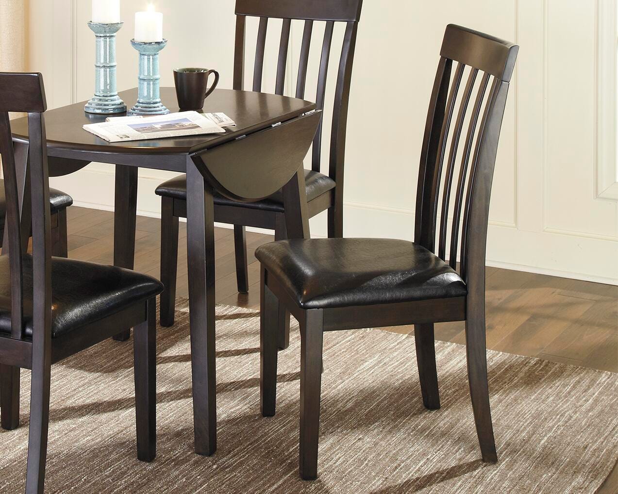 Click here for Hammis Rake Back Dining Side Chair Leather  Dark B... prices