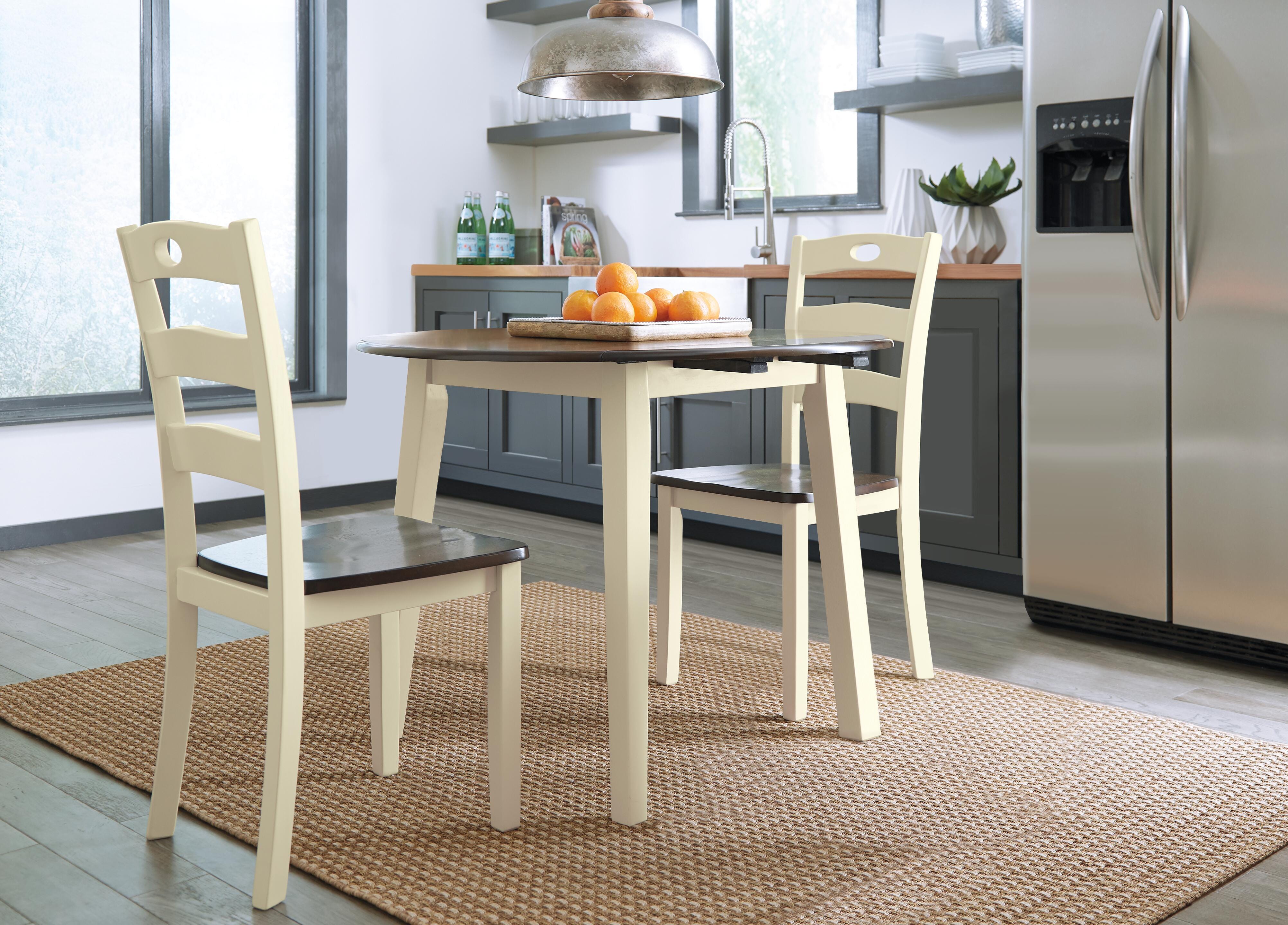 Click here for Woodanville Dining Table and 2 Chairs  Cream/Brown prices