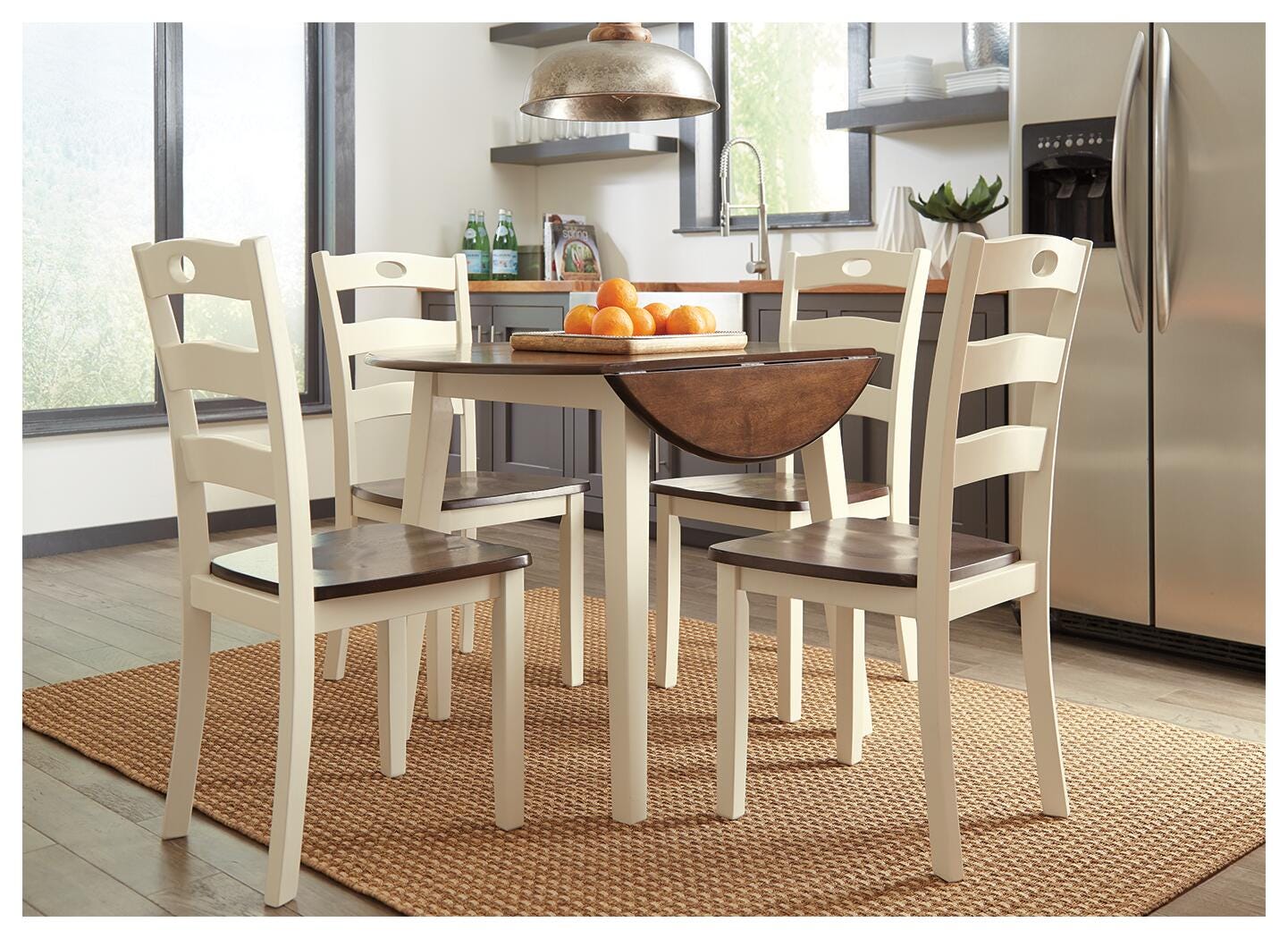 Click here for Woodanville Dining Table and 4 Chairs  Cream/Brown prices