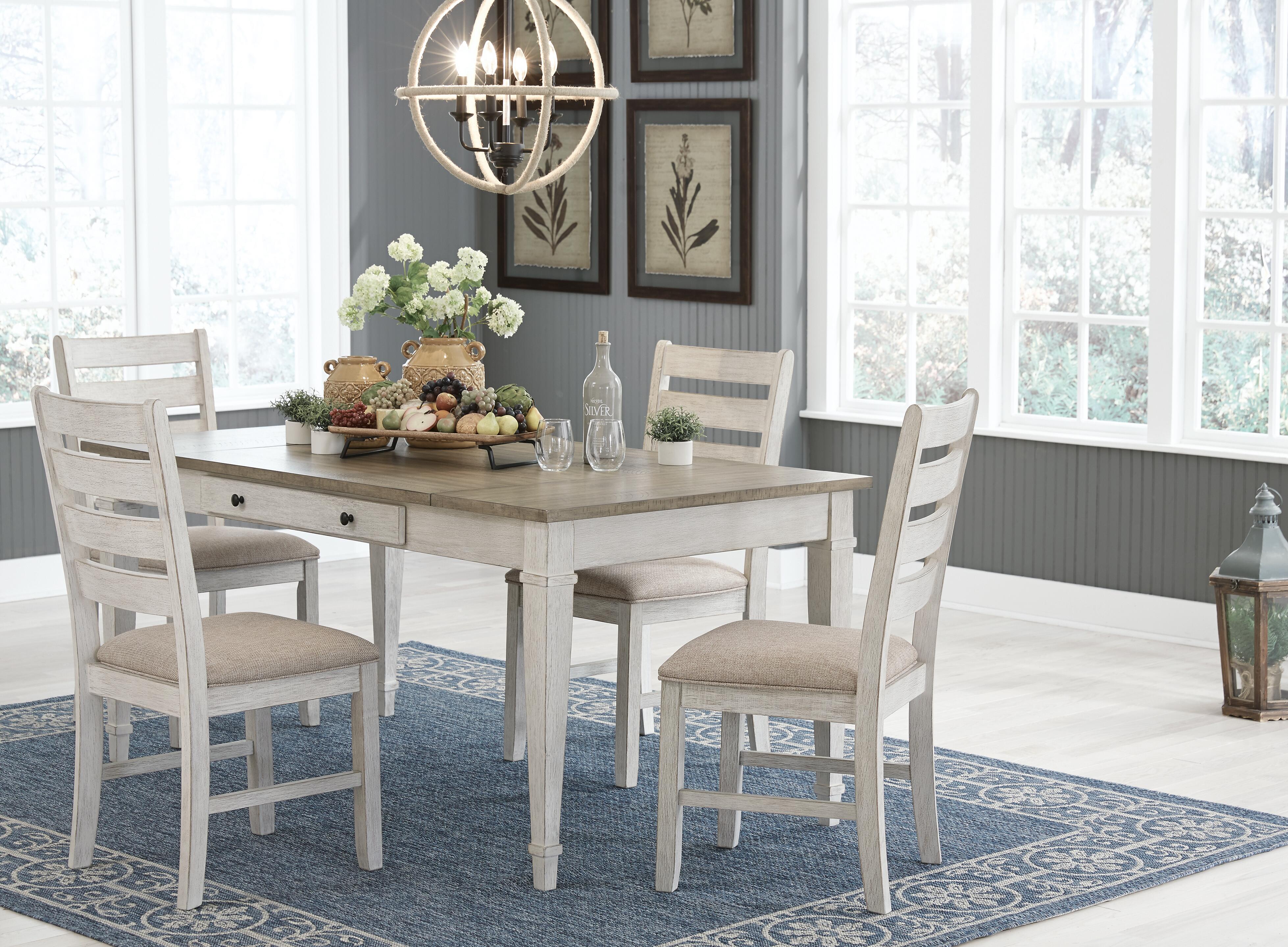 Click here for Skempton Dining Table and 4 Chairs  White/Light Br... prices