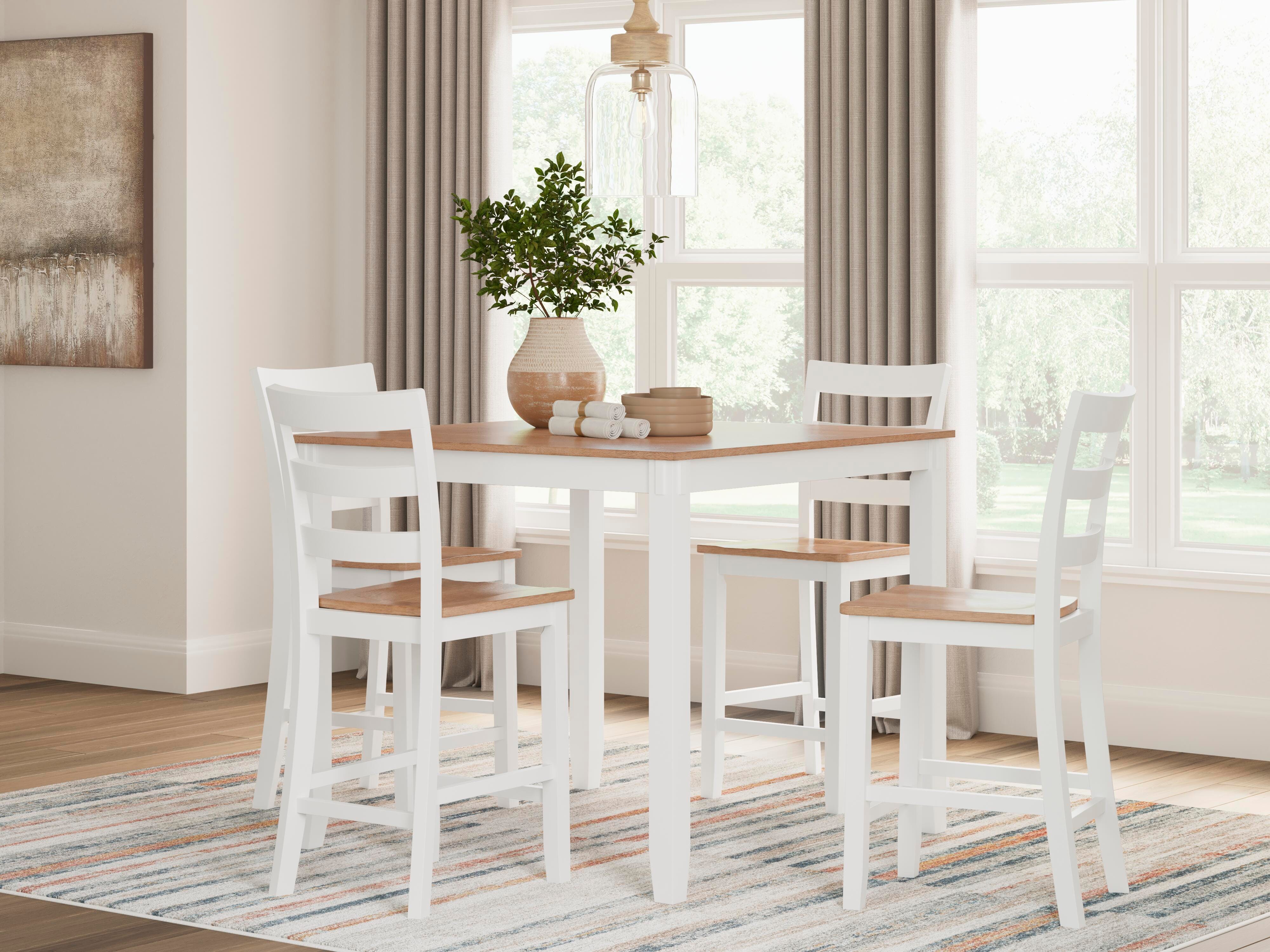 Click here for Gesthaven Dining Table and 4 Bar Stools  Natural/W... prices
