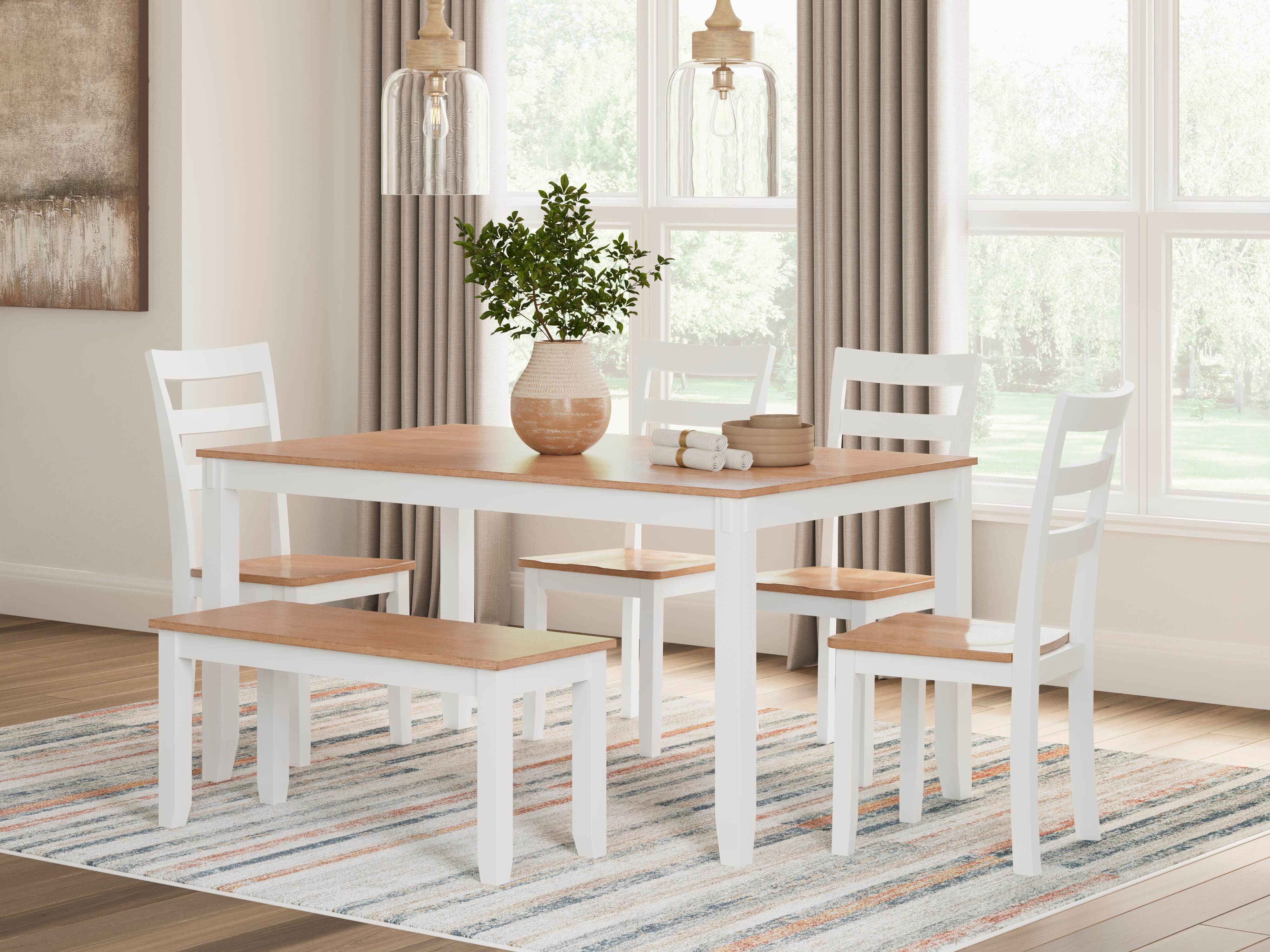 Click here for Gesthaven Dining Table and 4 Chairs and Bench  Nat... prices