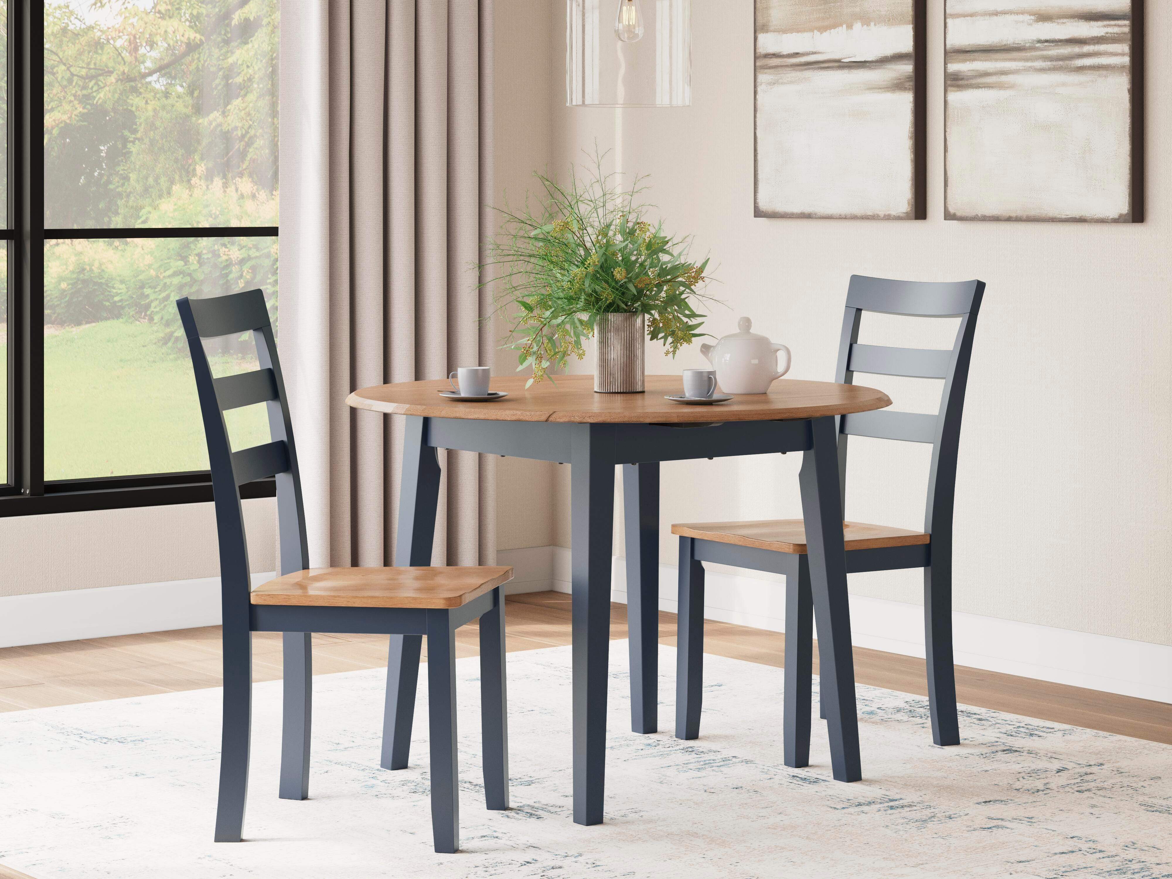 Click here for Gesthaven Dining Table and 2 Chairs  Natural/Blue prices