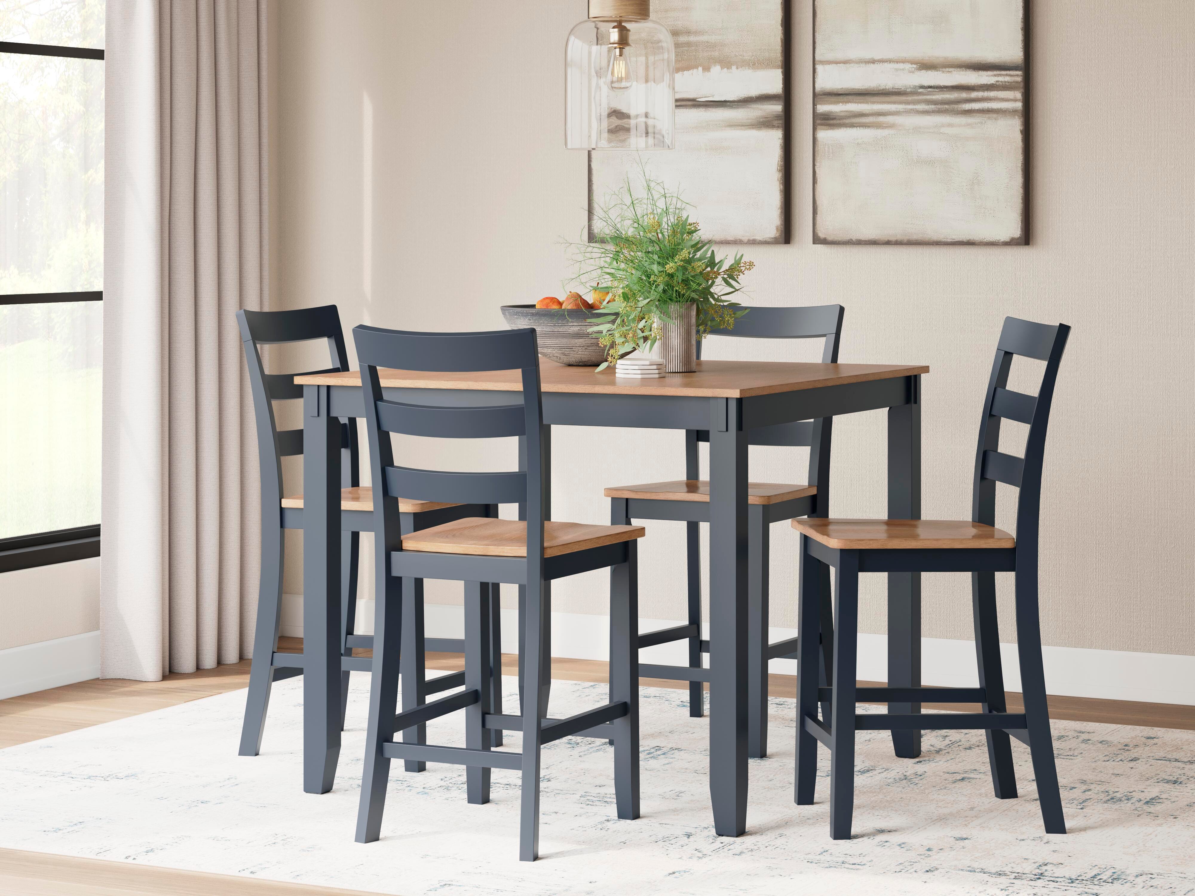 Click here for Gesthaven Dining Table and 4 Bar Stools  Natural/B... prices