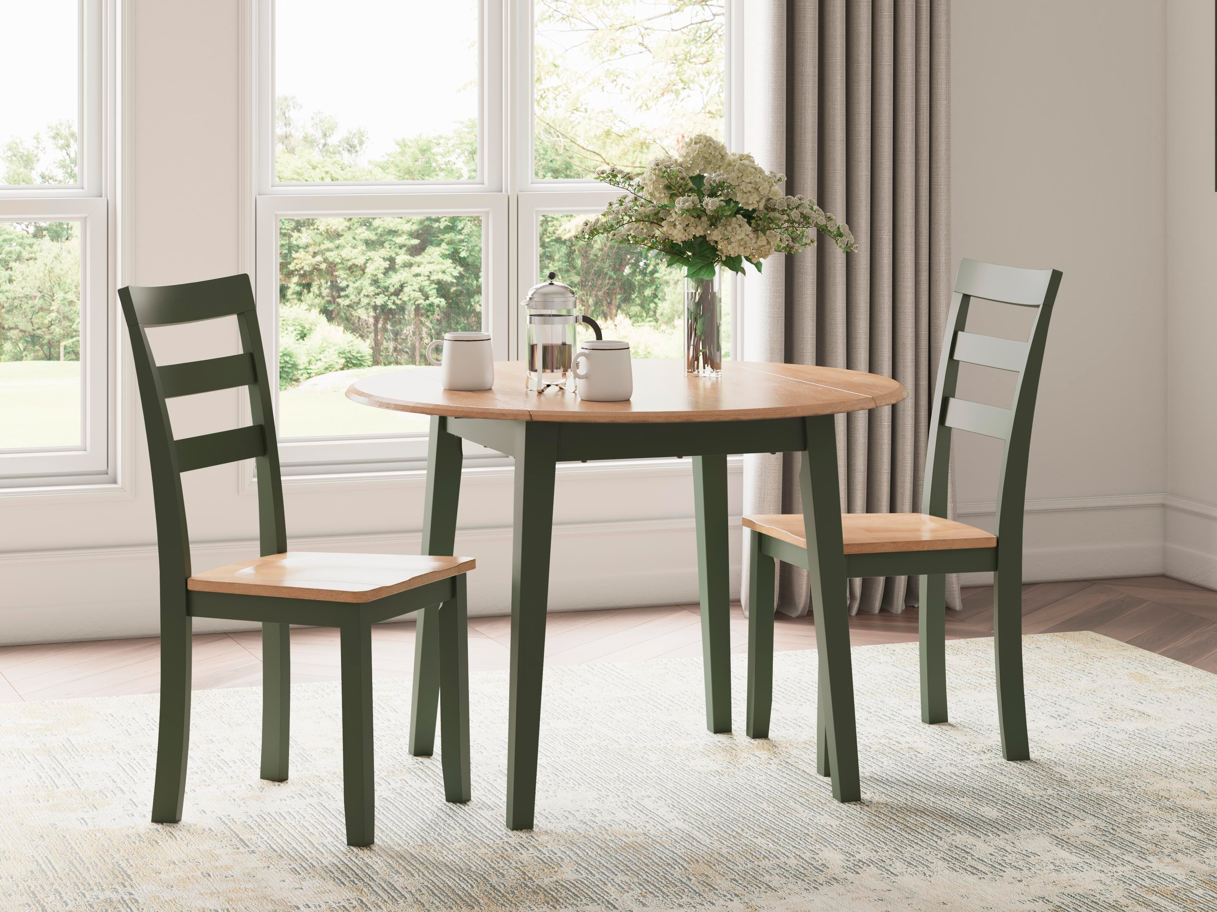 Click here for Gesthaven Dining Table and 2 Chairs  Natural/Green prices