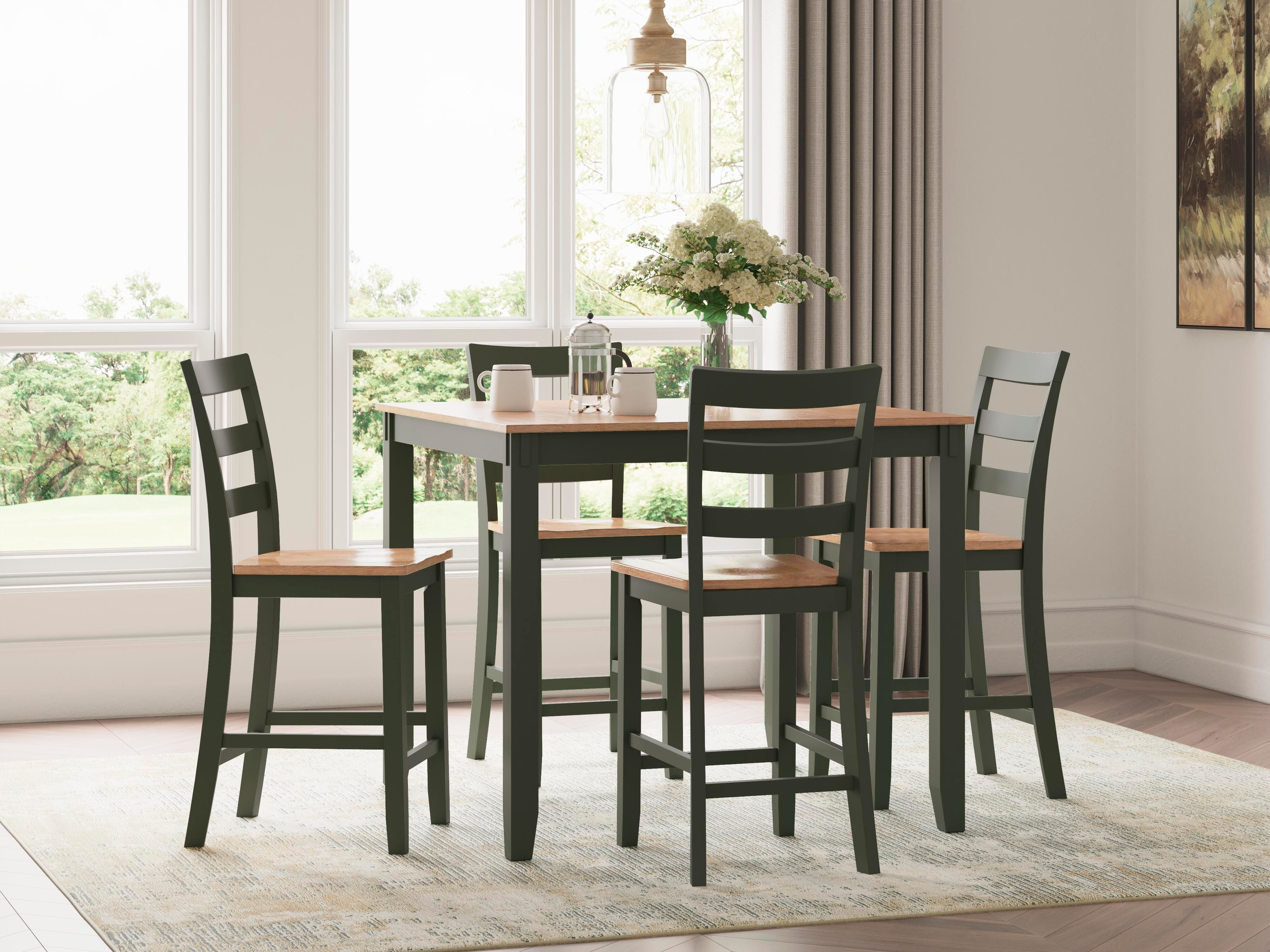 Click here for Gesthaven Dining Table and 4 Bar Stools  Natural/G... prices