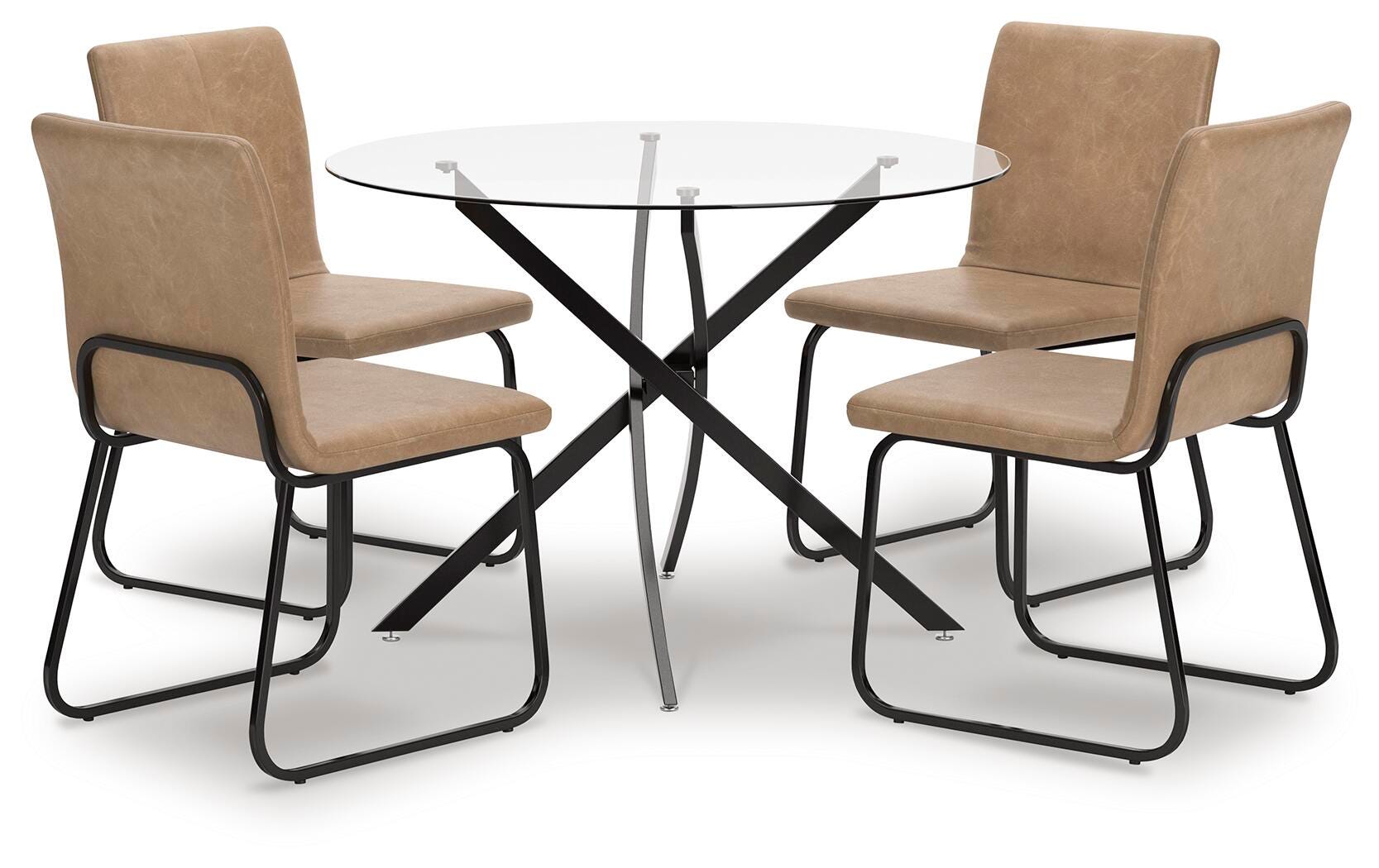 Click here for Pharwynn Dining Table and 4 Chairs  Black prices
