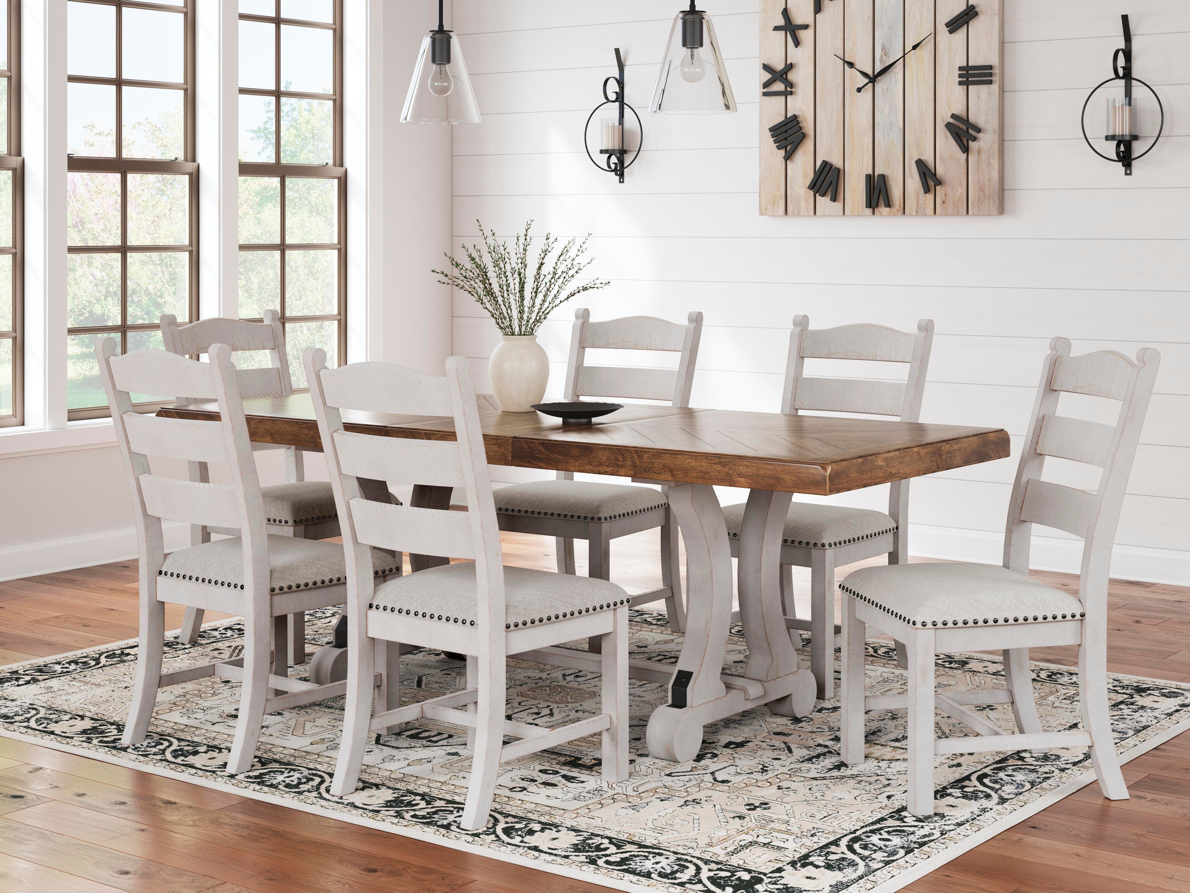 Click here for Valebeck Dining Table and 8 Chairs  White/Brown prices