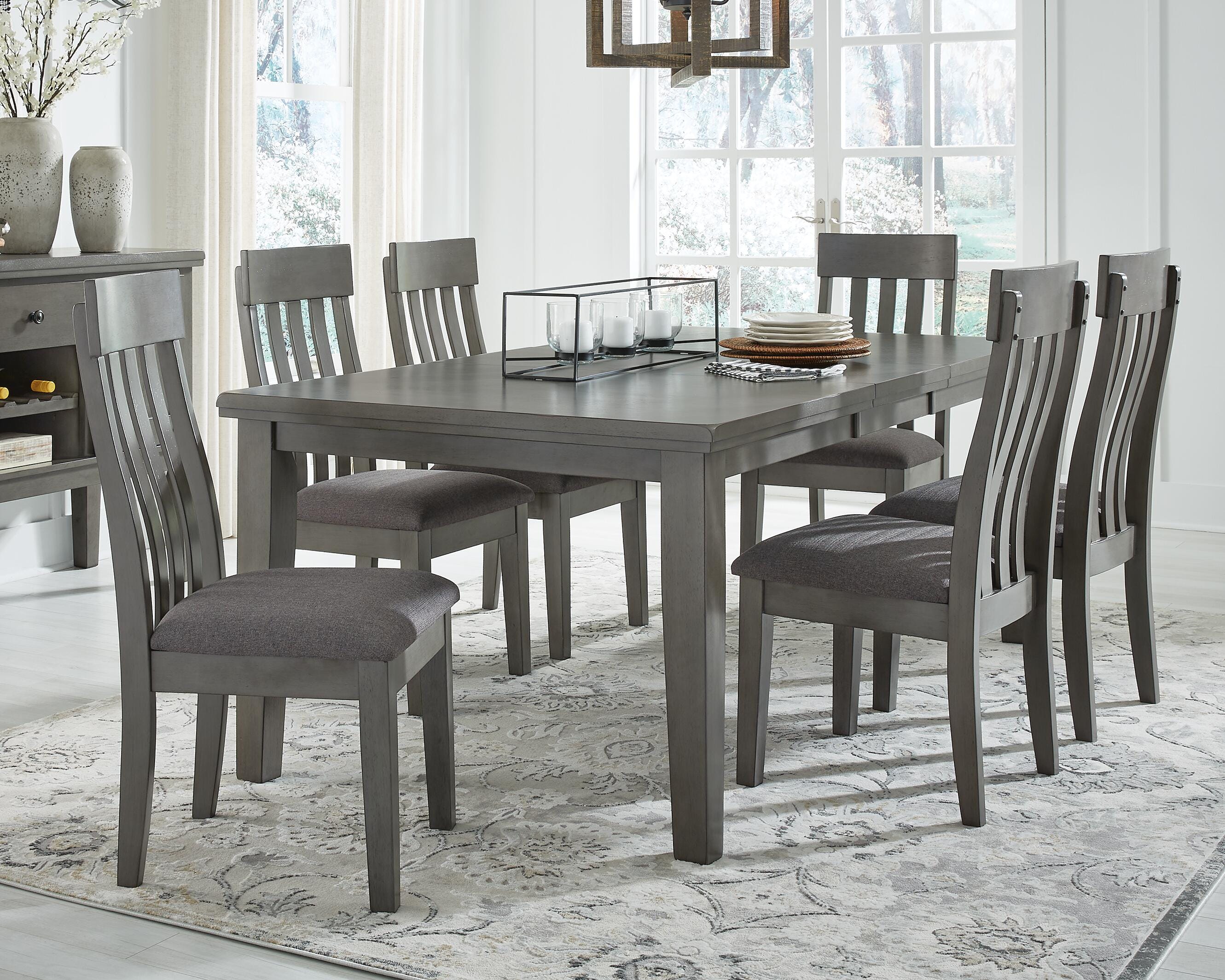 Click here for Hallanden Dining Table and 6 Chairs  Gray prices