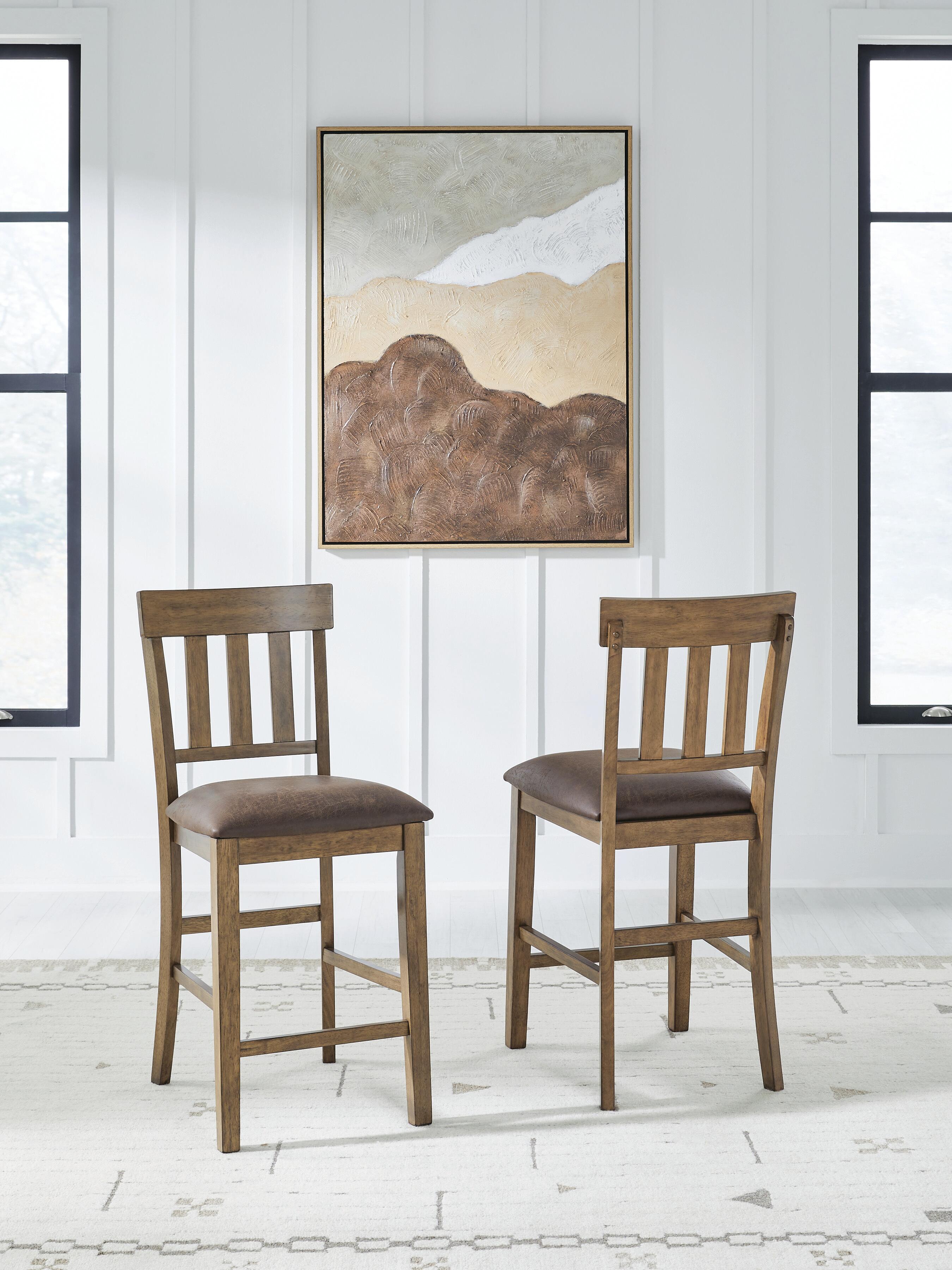 Click here for Broxtyn Counter Height Bar Stool Leather  Light Br... prices