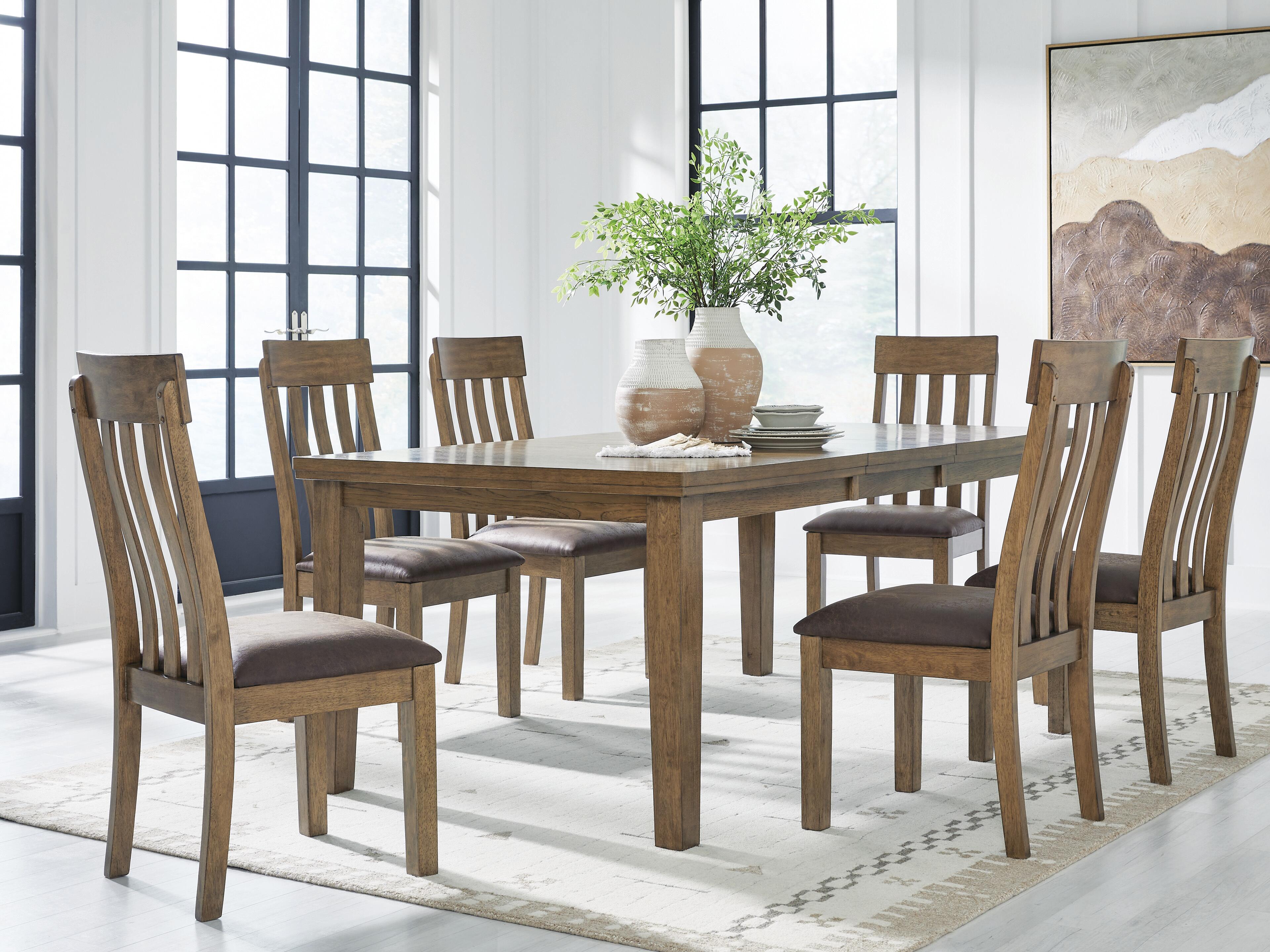 Click here for Broxtyn Dining Table and 6 Chairs  Light Brown prices
