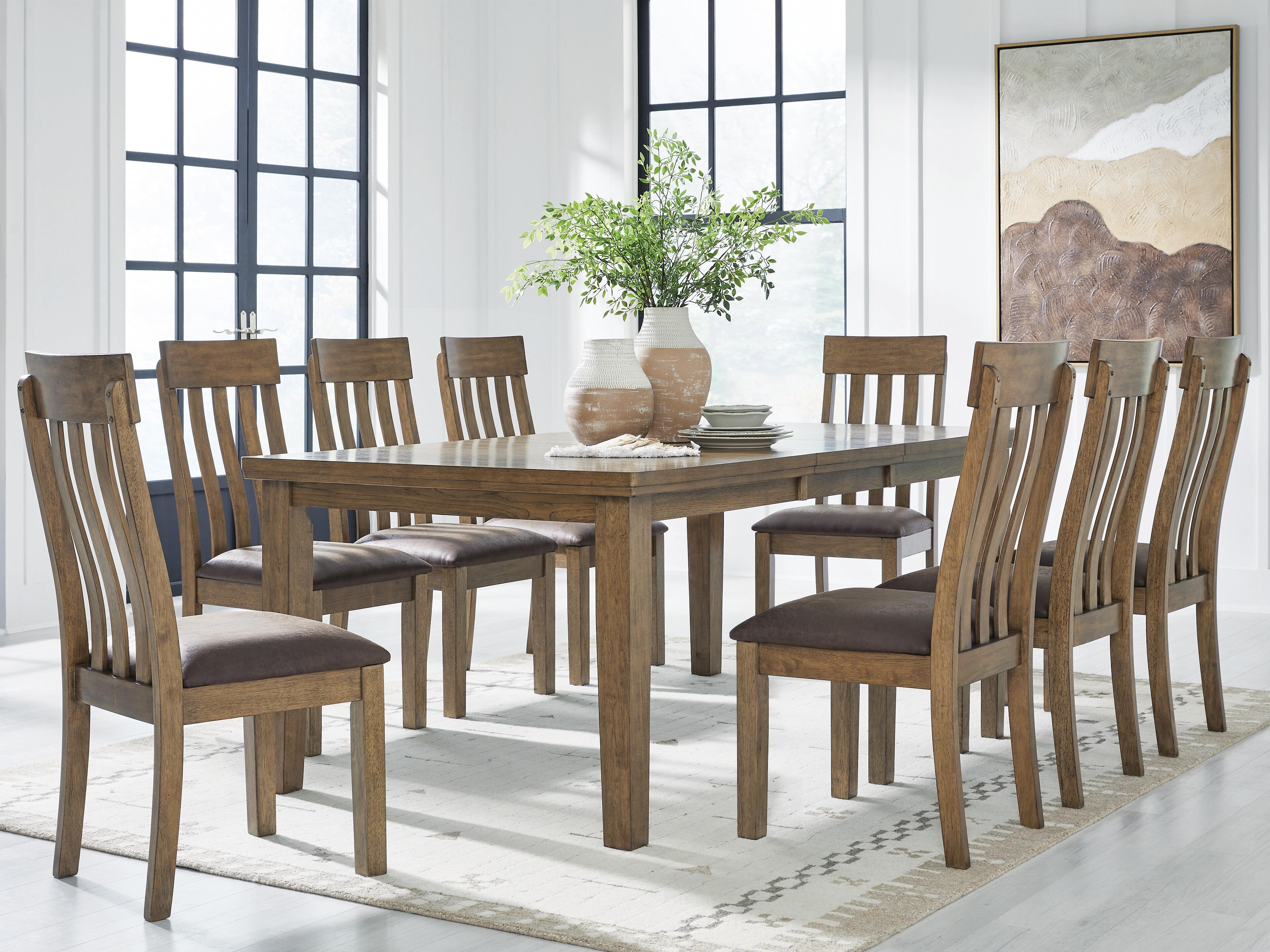Click here for Broxtyn Dining Table and 8 Chairs  Light Brown prices