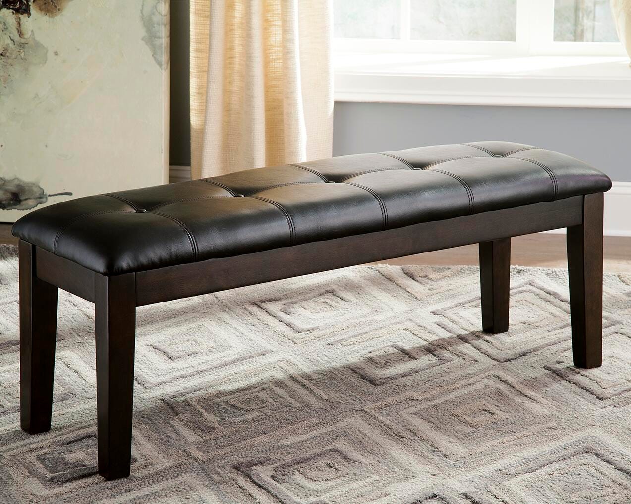 Click here for Haddigan 50 Upholstered Dining Bench Leather  Dark... prices
