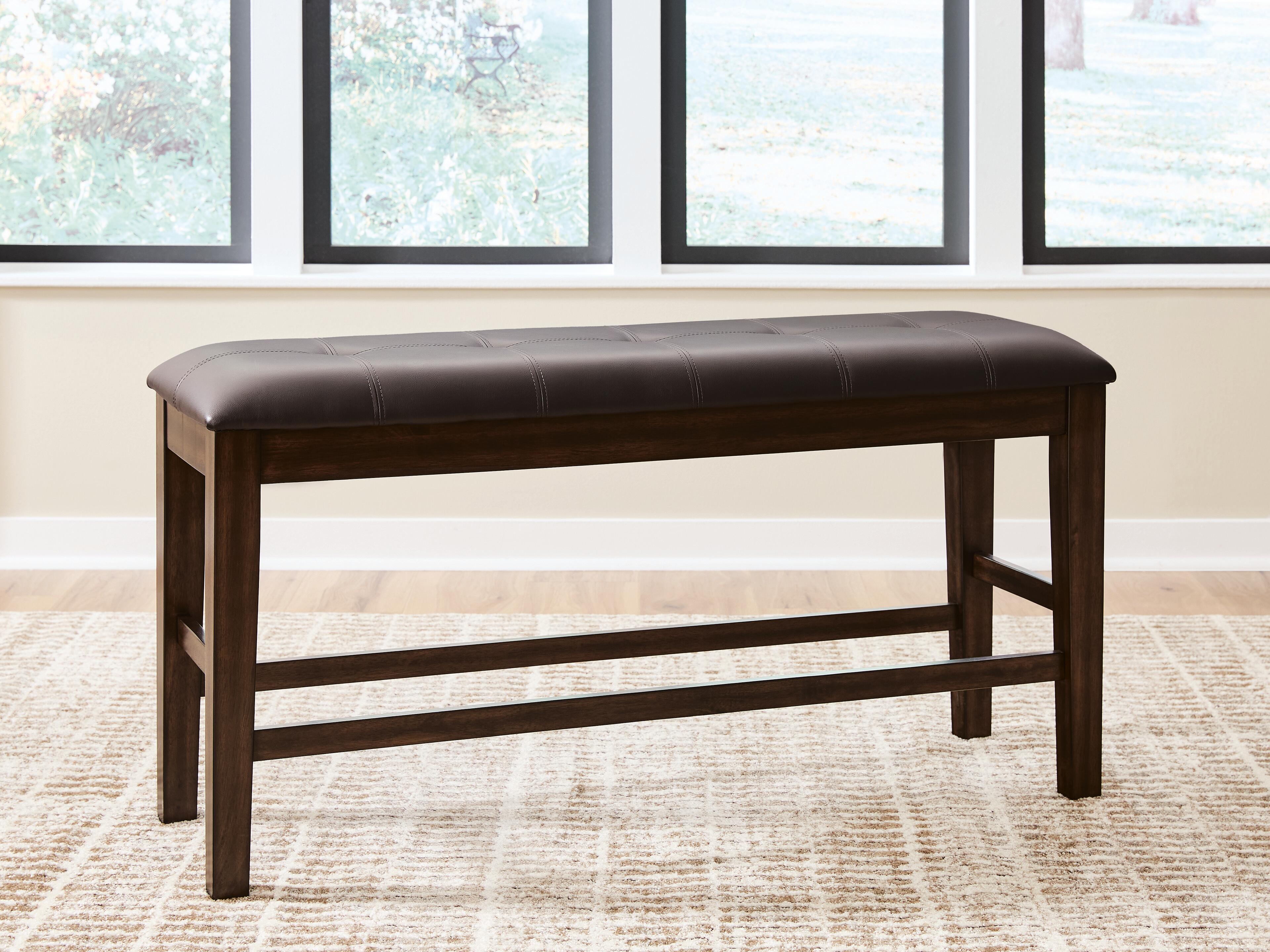 Click here for Haddigan Counter Height Dining Bench Leather  Dark... prices