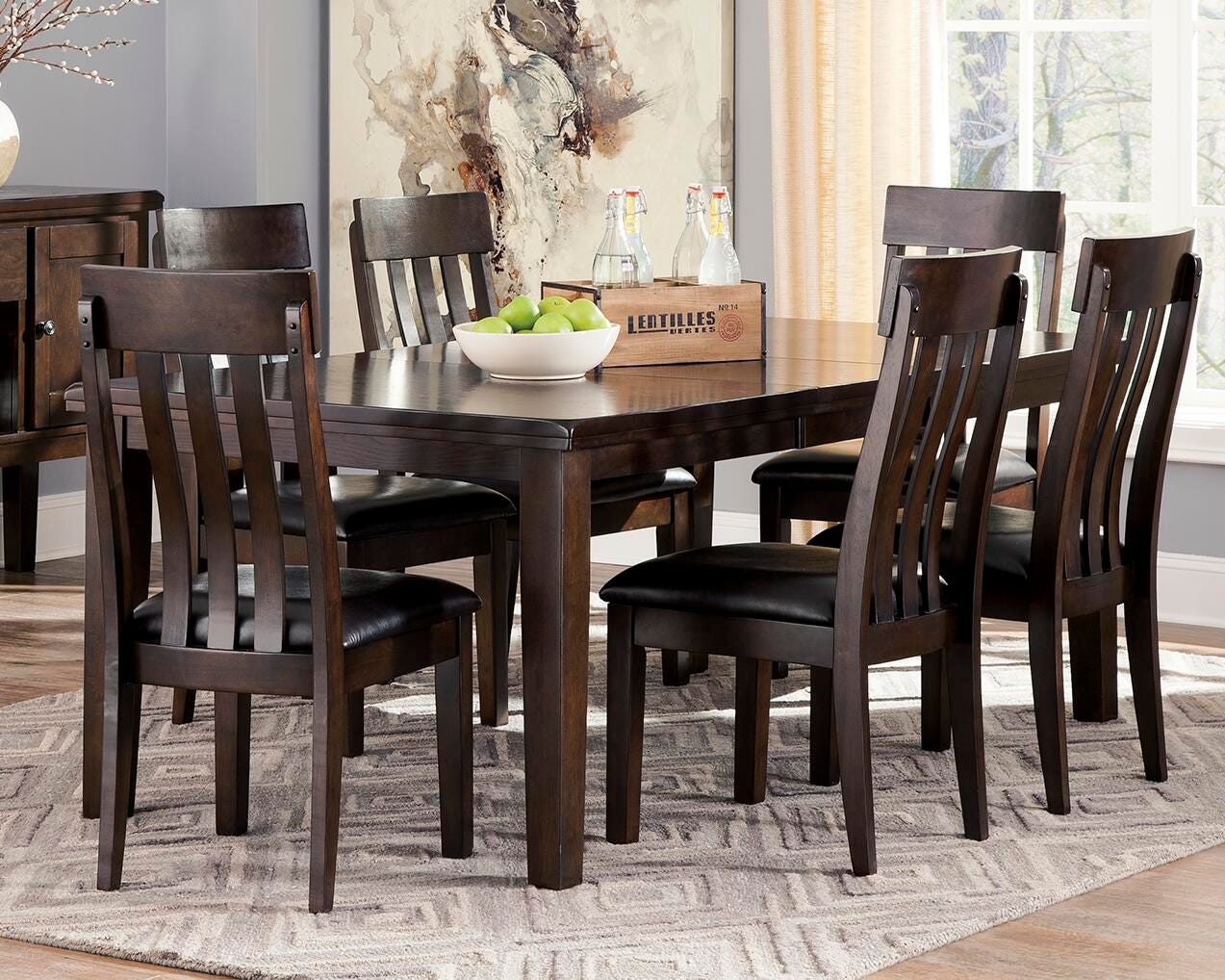 Click here for Haddigan Dining Table and 6 Chairs  Dark Brown prices