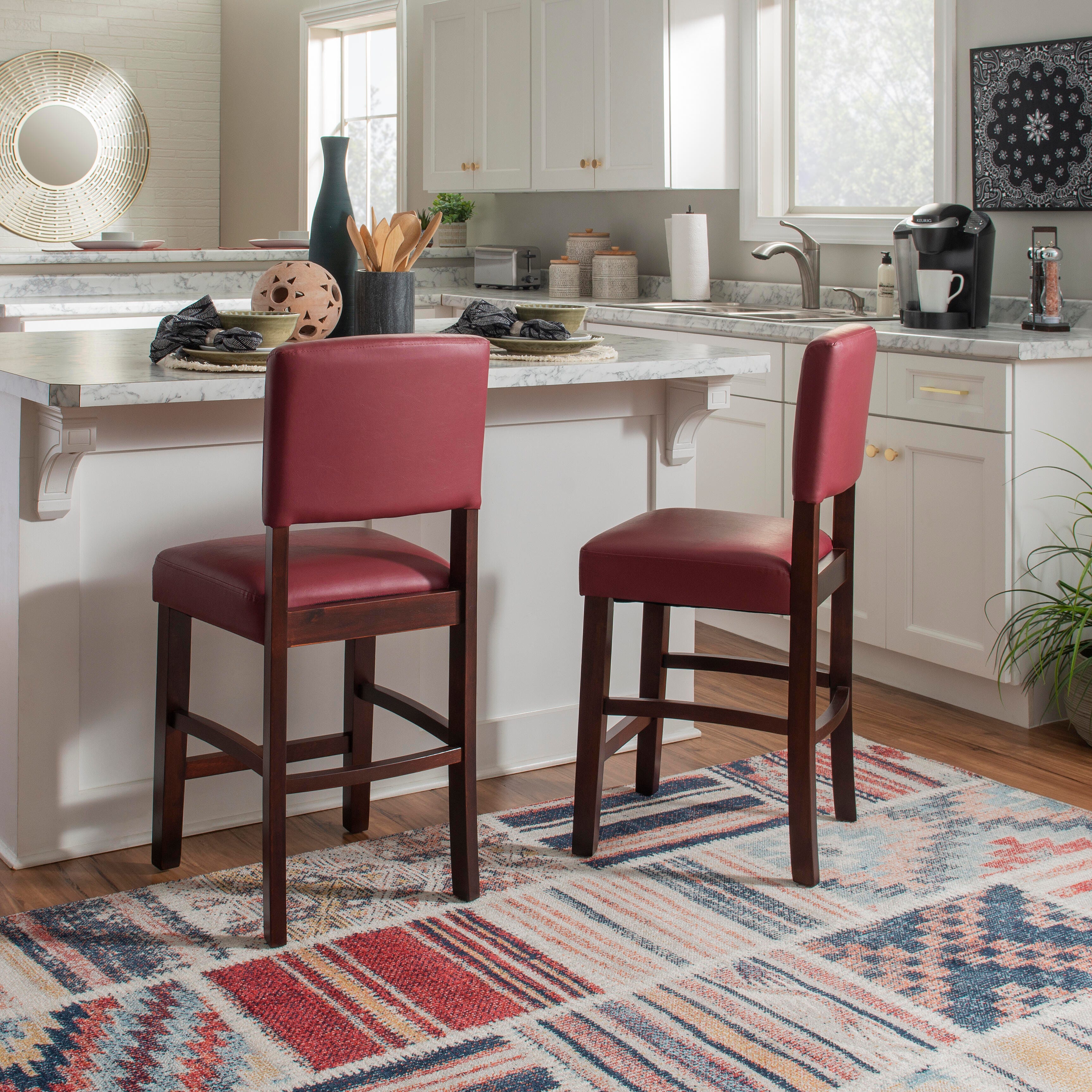 Click here for Carrie Monaco Counter Height Bar Stool  Red prices