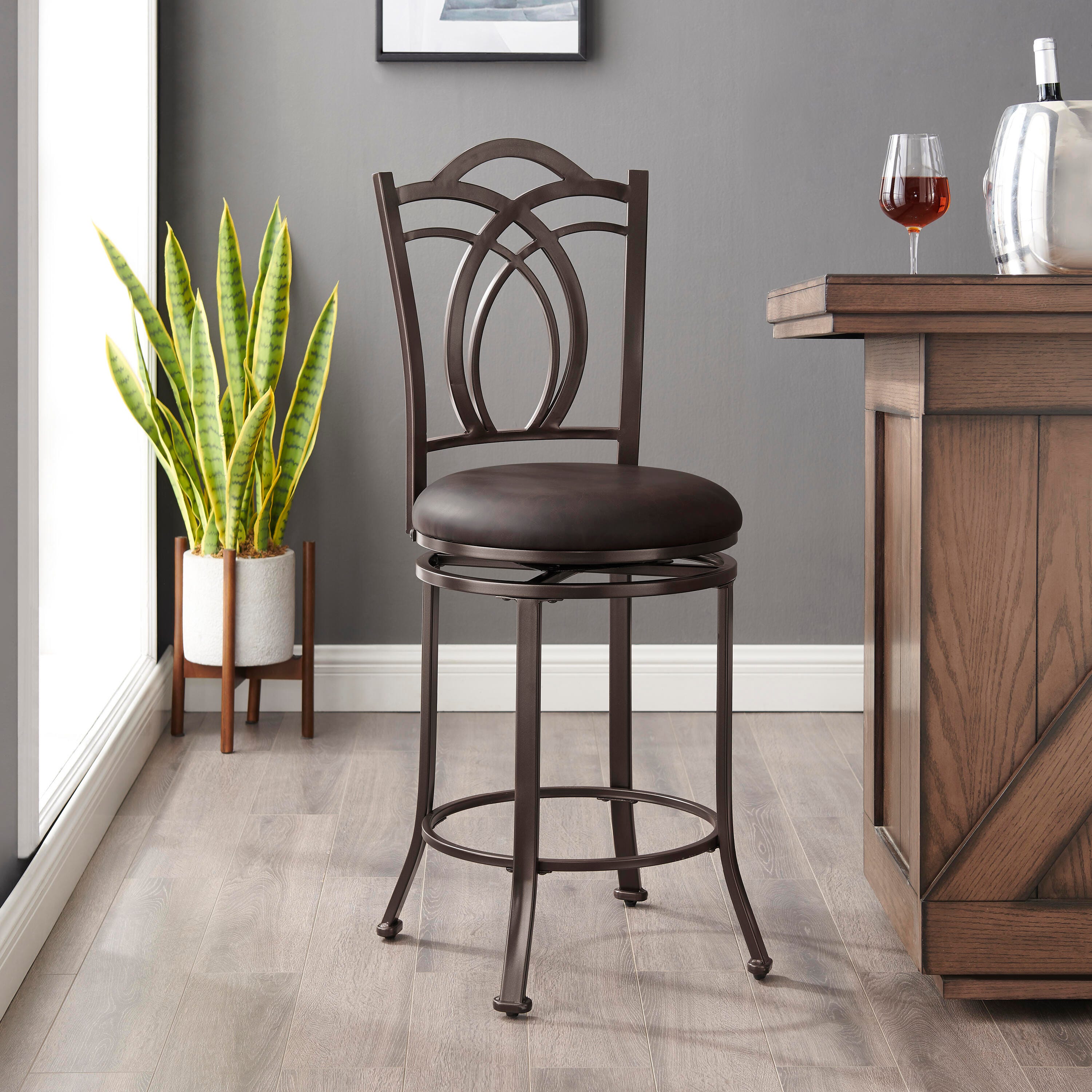 Click here for Gardenia Counter Height Bar Stool  Coffee Brown prices