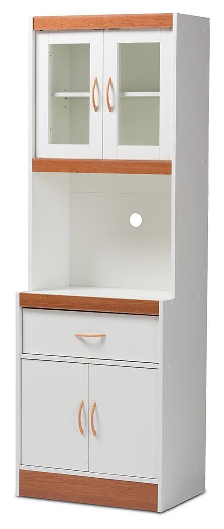 Click here for Baxton Studio Kitchen Cabinet with Hutch  White/Ch... prices