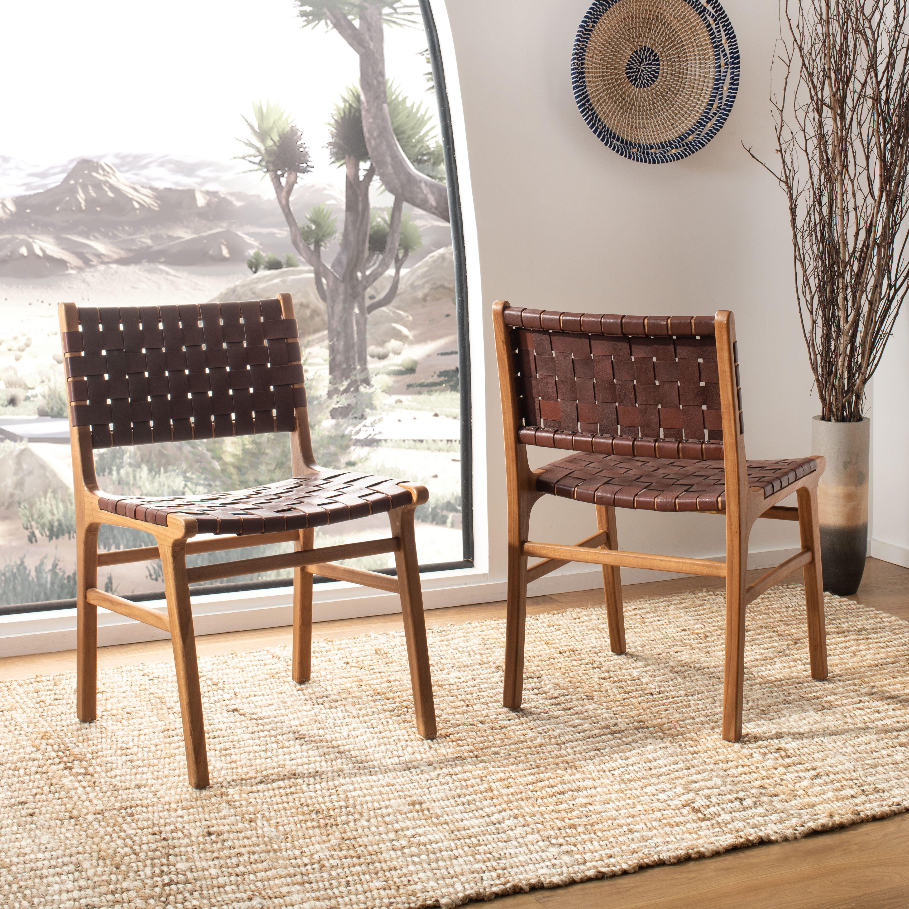 Click here for Safavieh Lattice Dining Chairs (Set of 2)  Cognac/... prices