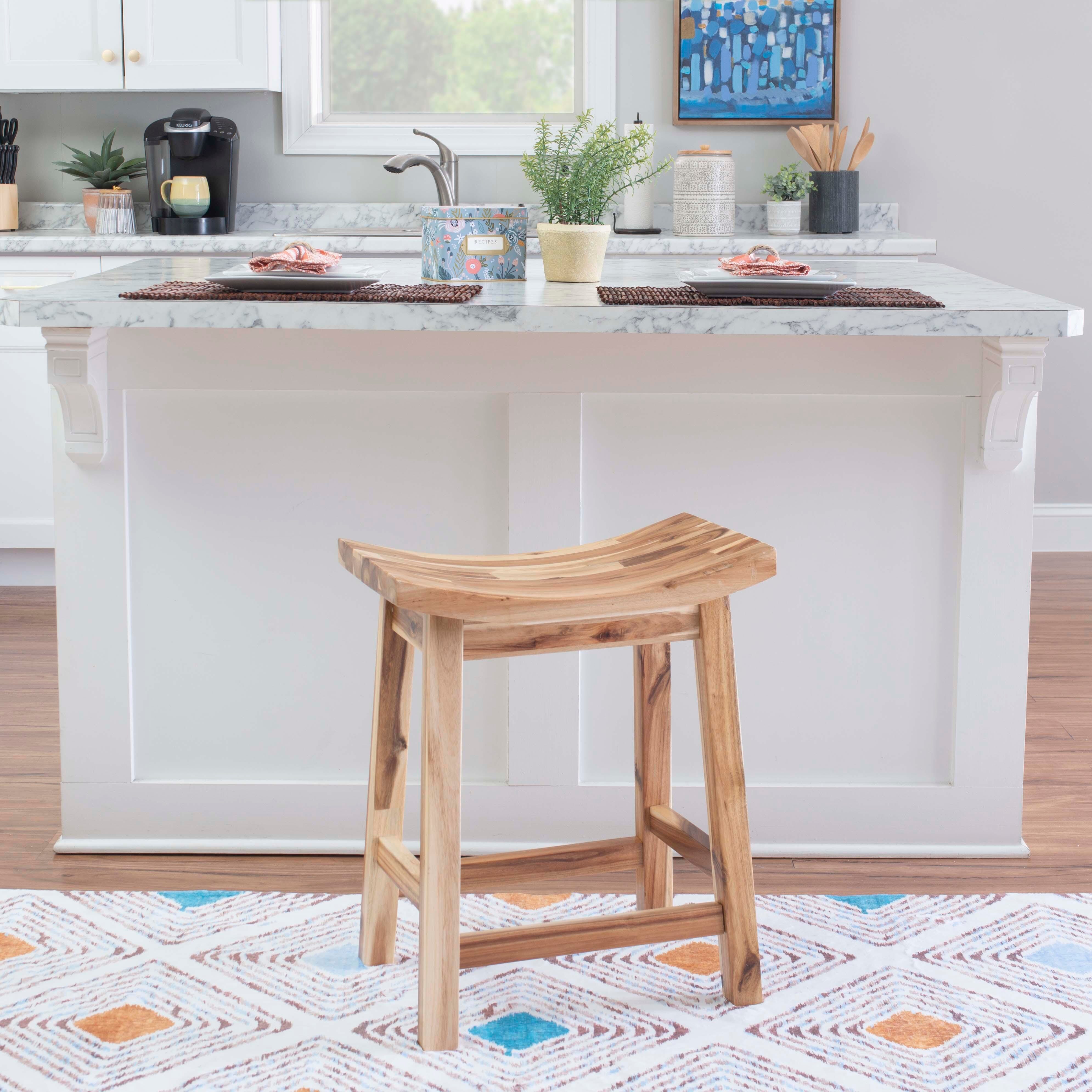 Click here for Acacia Saddle Counter Height Bar Stool  Natural prices