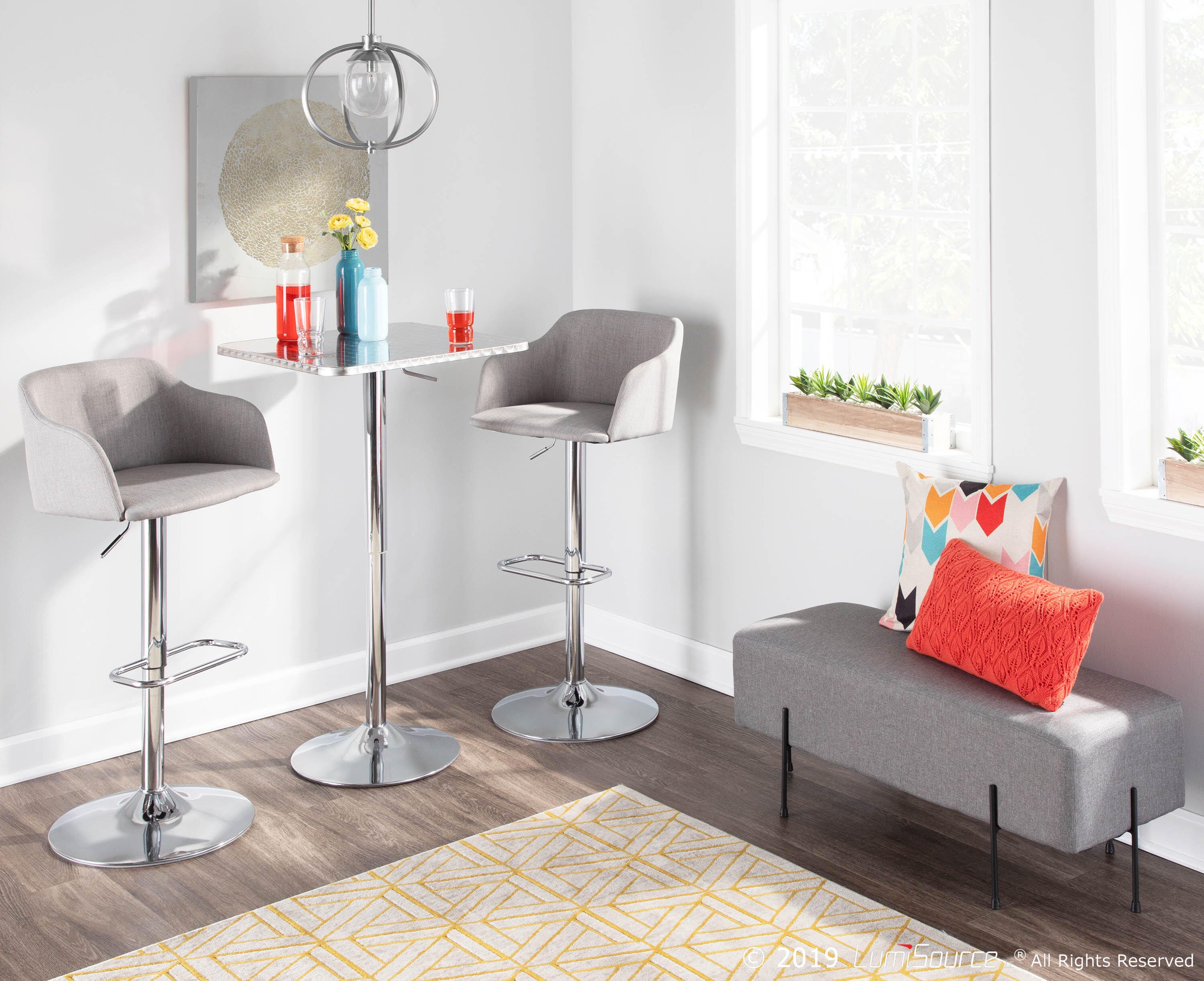 Click here for Daniella Adjustable Height Bar Stool  Light Gray prices