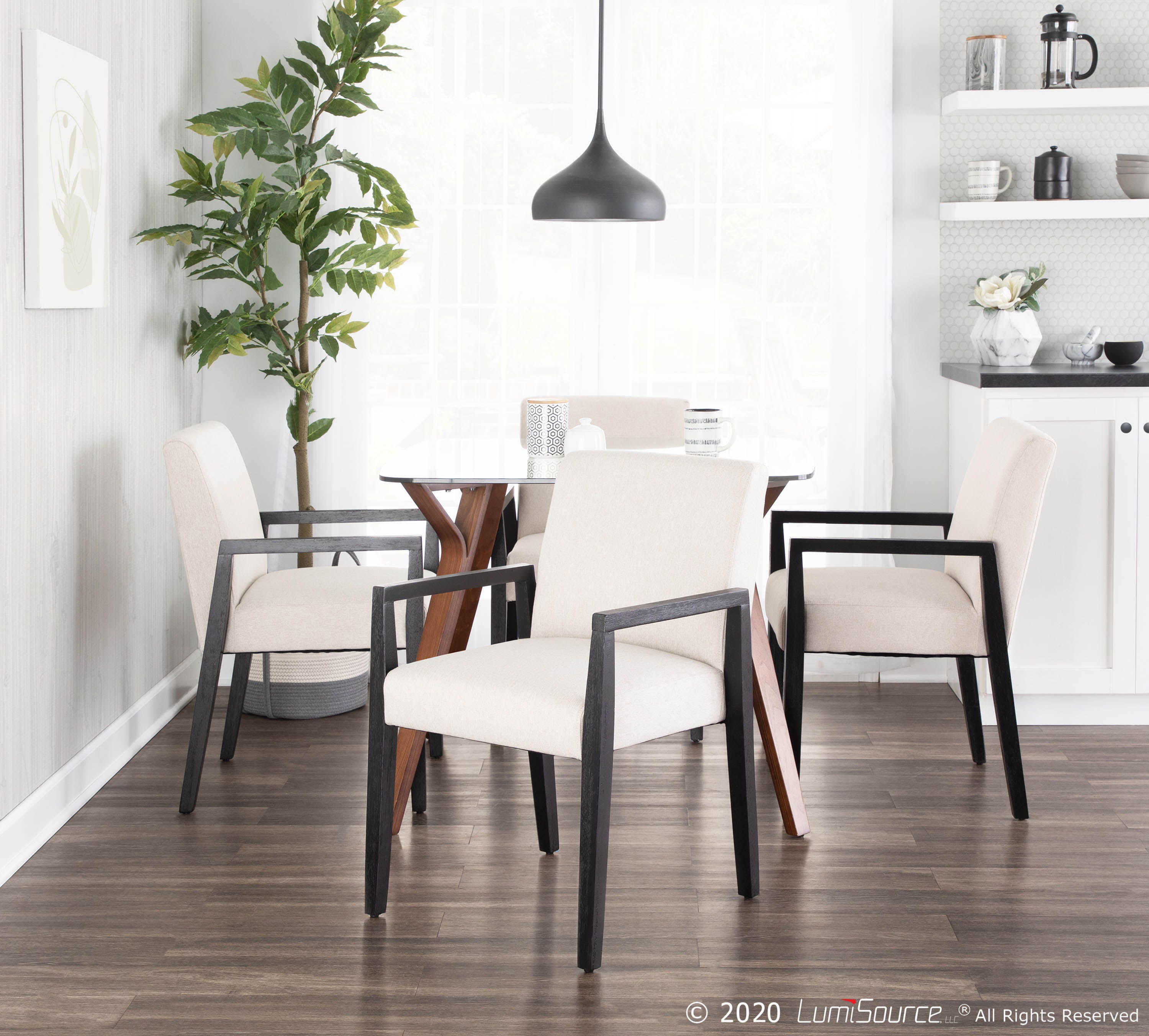 Click here for Folia Dining Table  Walnut/Clear  Glass prices