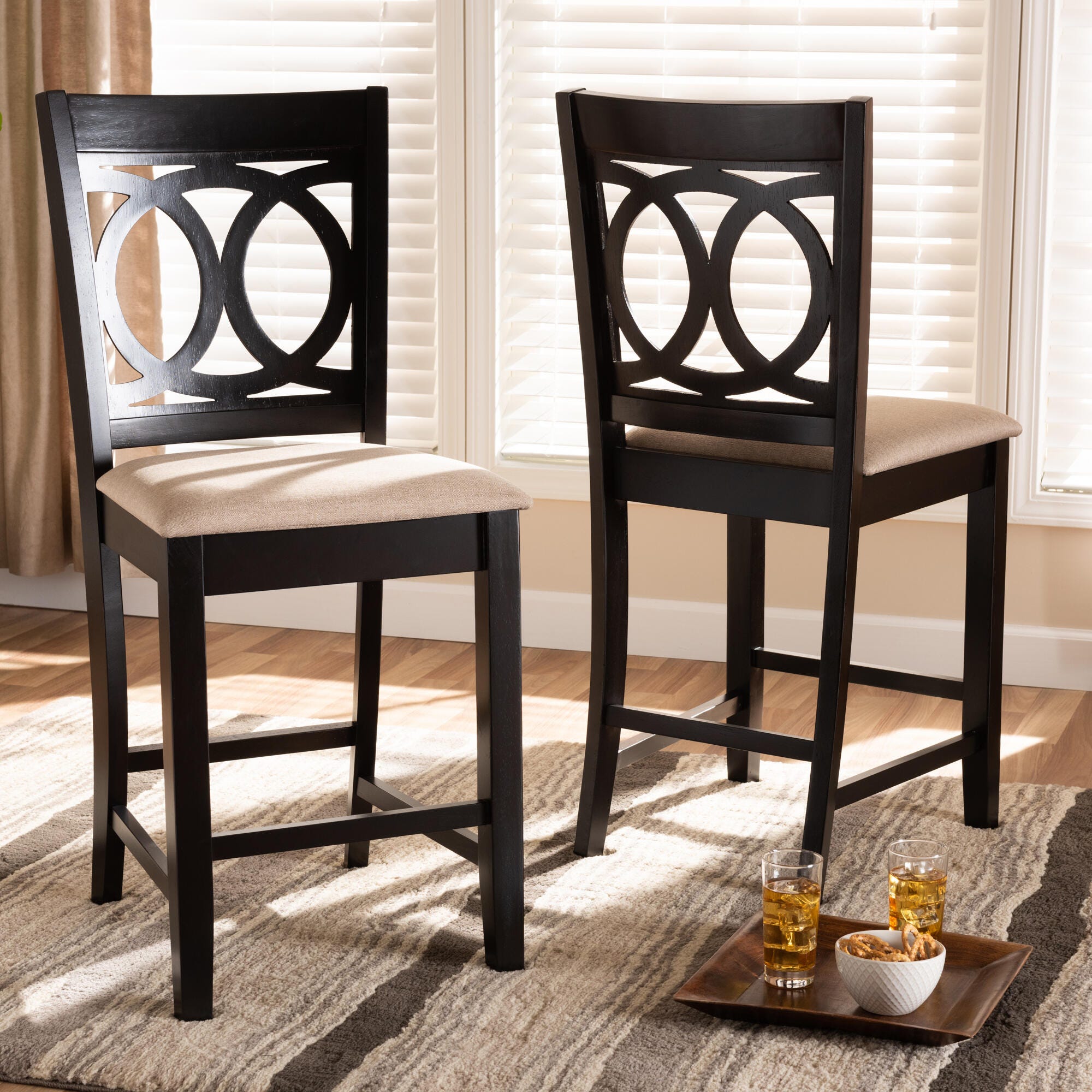 Click here for Baxton Studio Lenoir Counter Height Bar Stool (Set... prices