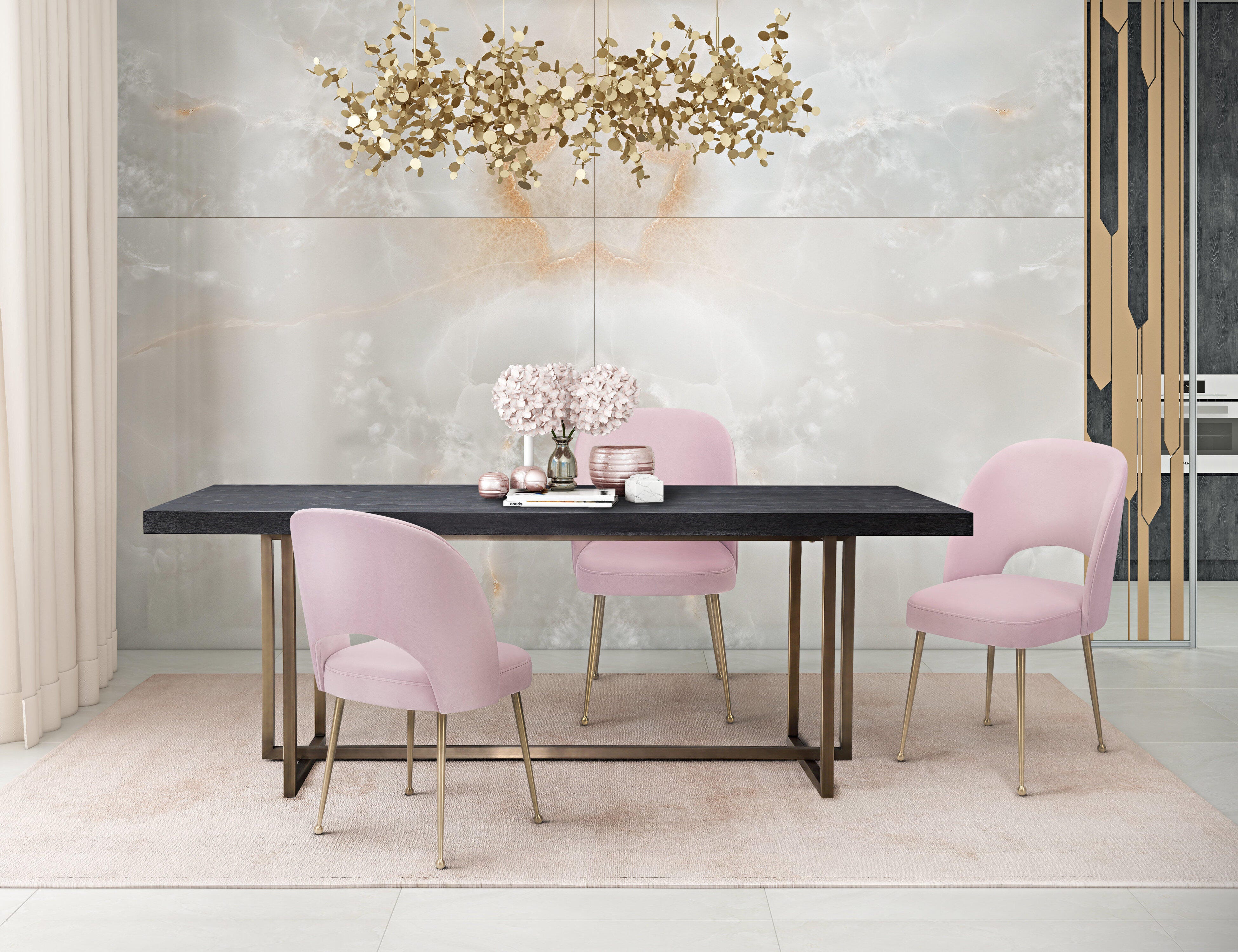 Click here for Swell Velvet Dining Chair  Pink prices